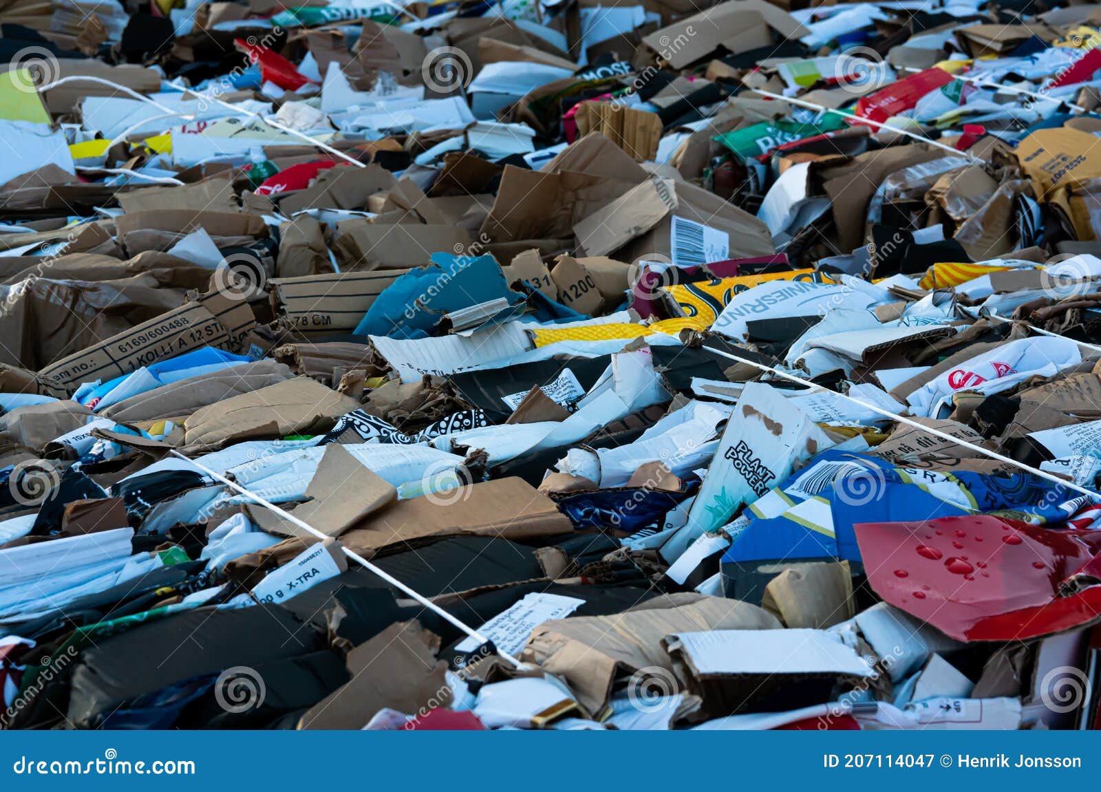 Compressed and Baled Cardboard Boxes Ready for Recycling Editorial ...