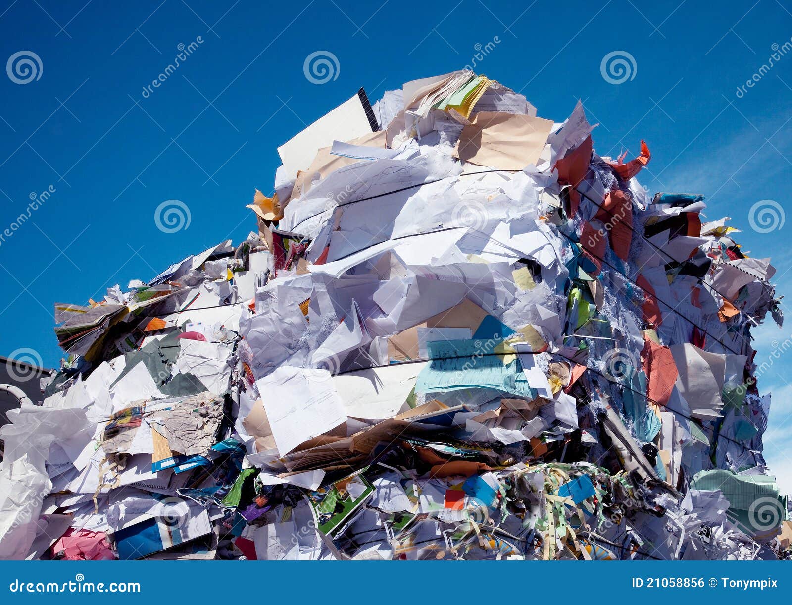 Compressed Blocks of Paper at Recycling Plant Stock Photo - Image of ...