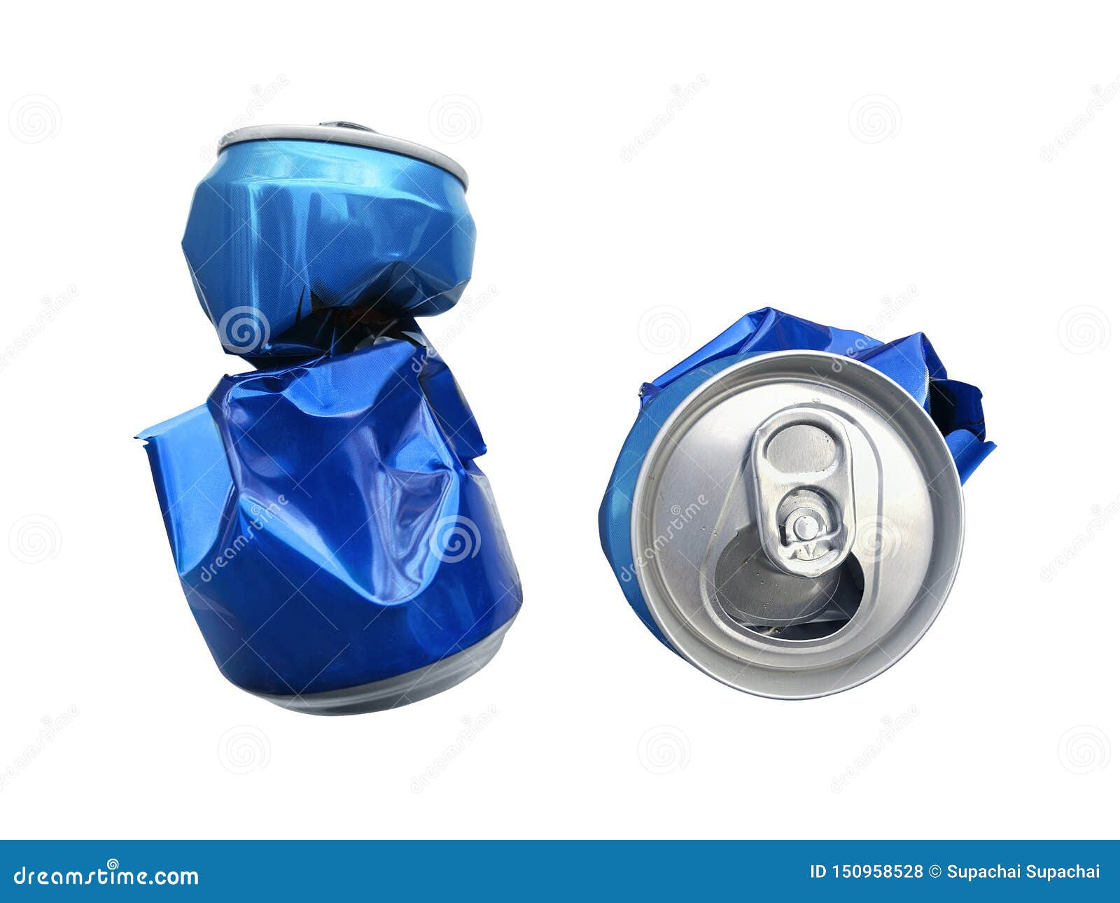 Compressed Cans Isolated on a White Background Stock Photo - Image of ...