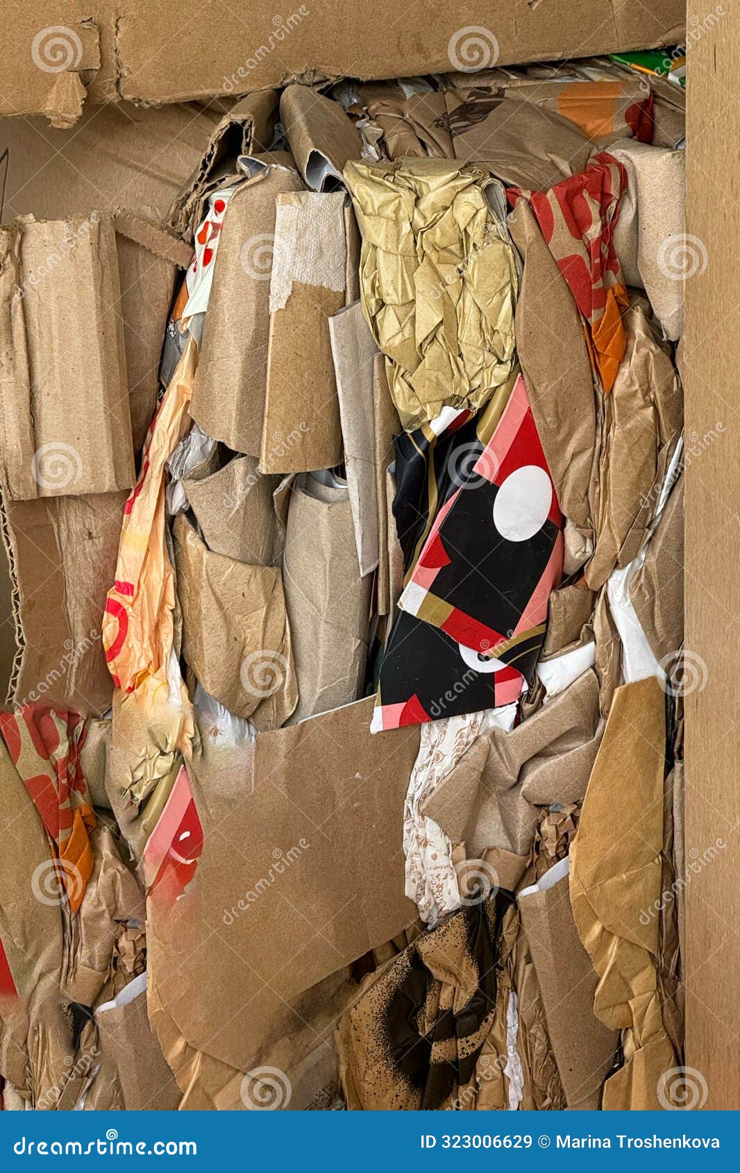 Compressed Cardboard and Paper Packaging for Recycling Stock Image ...