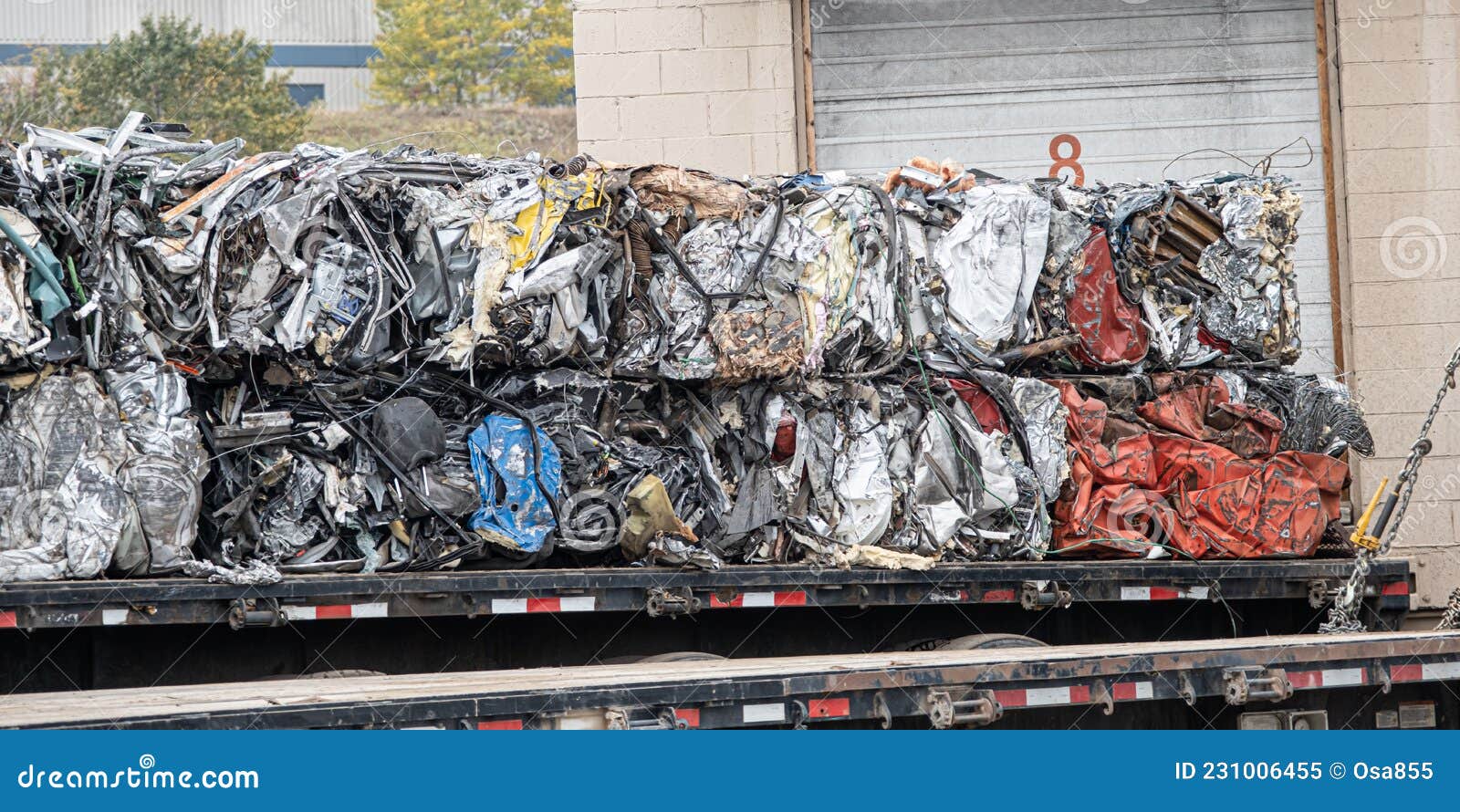 Compressed Cubes of Scrap Metal at a Junk Yard. Stock Image - Image of ...