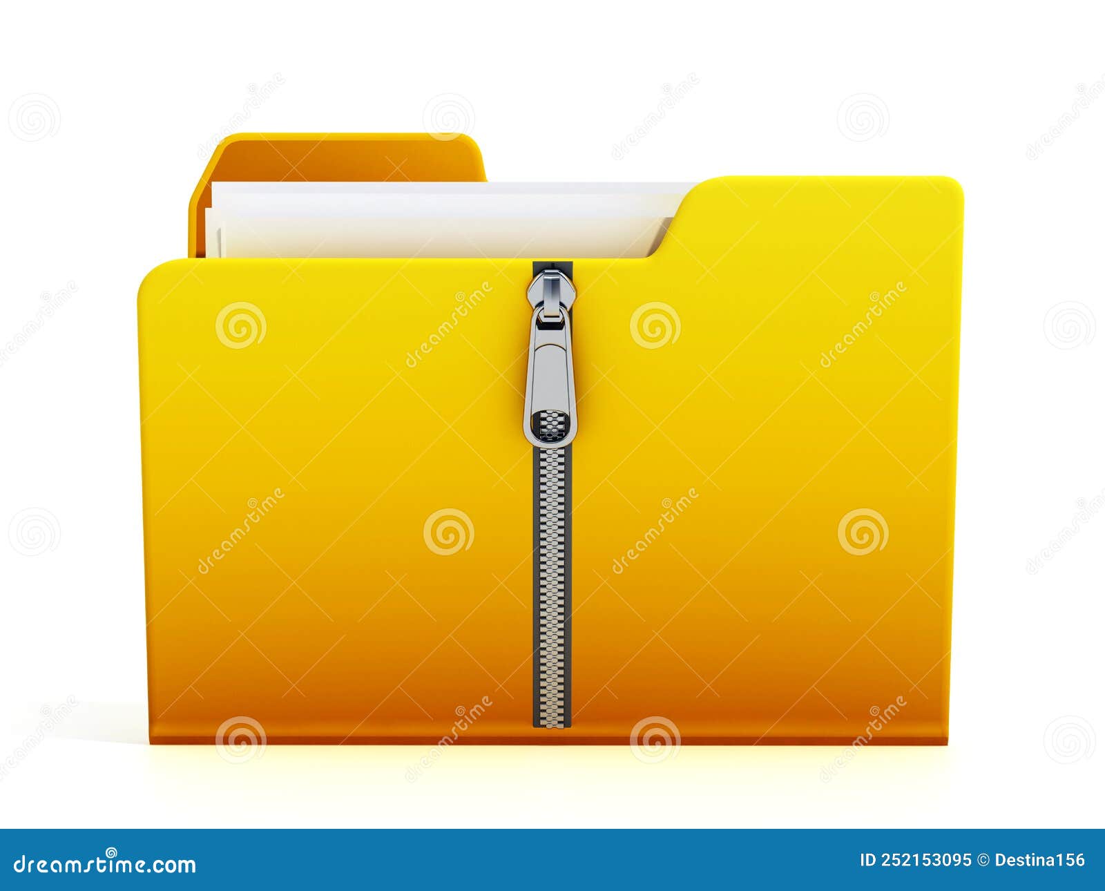 Compressed Folder Icon Isolated on White Background. 3D Illustration ...