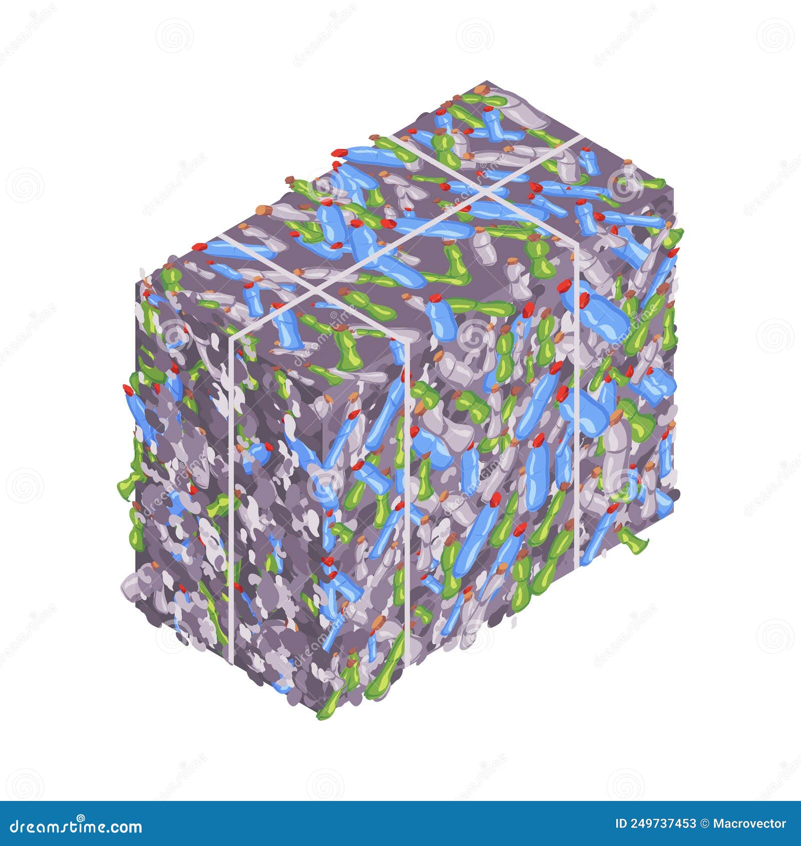 Compressed Garbage Isometric Composition Stock Image - Image of ...