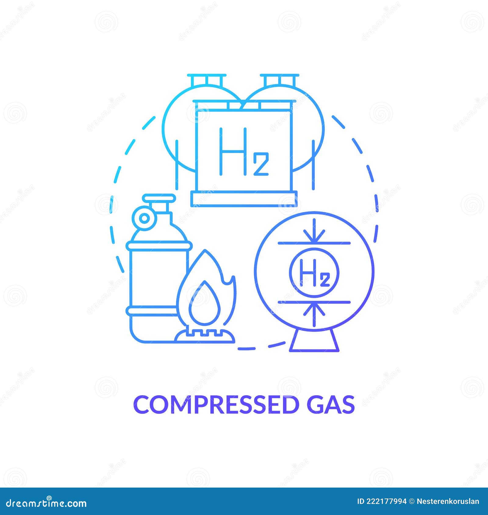 Compressed Gas Concept Icon Stock Vector - Illustration of linear ...