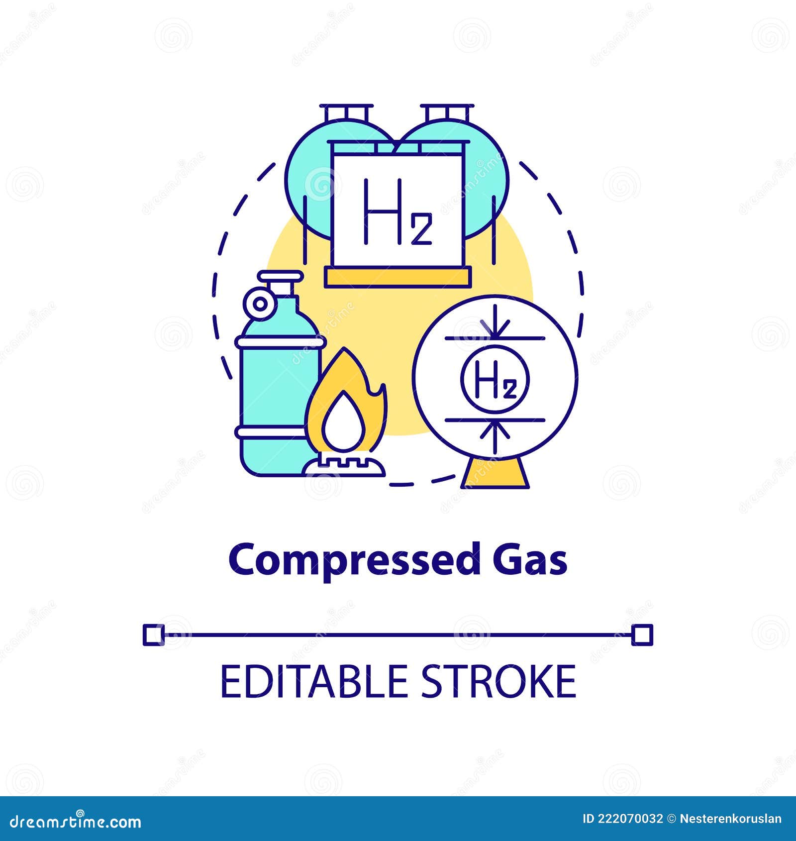 Compressed Gas Concept Icon Stock Vector - Illustration of icon ...