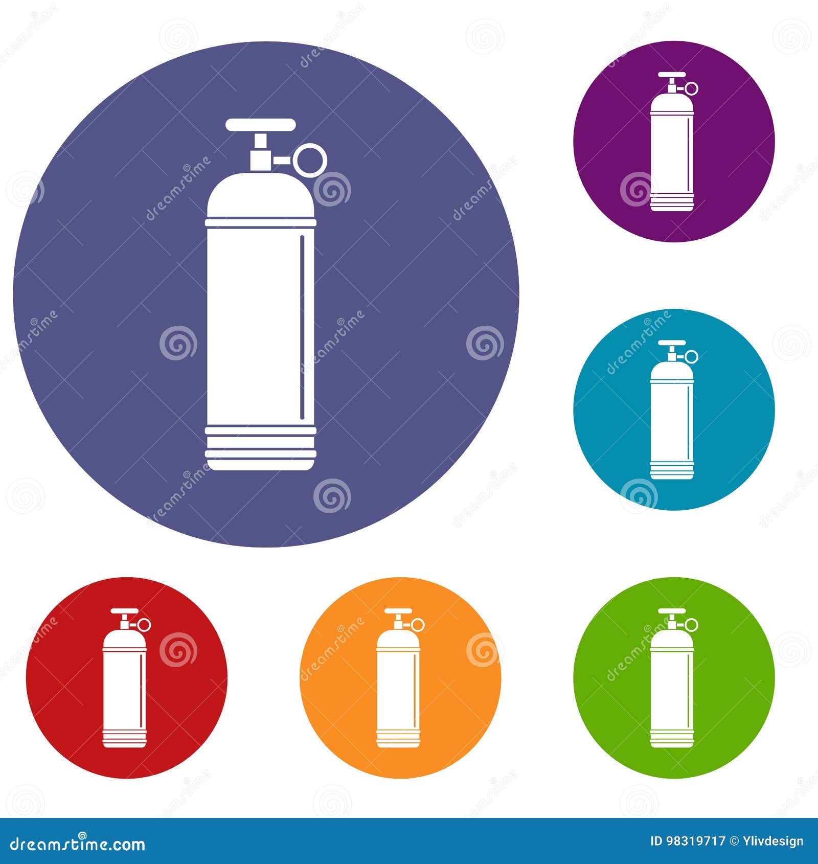Compressed Gas Container Icons Set Stock Vector - Illustration of ...