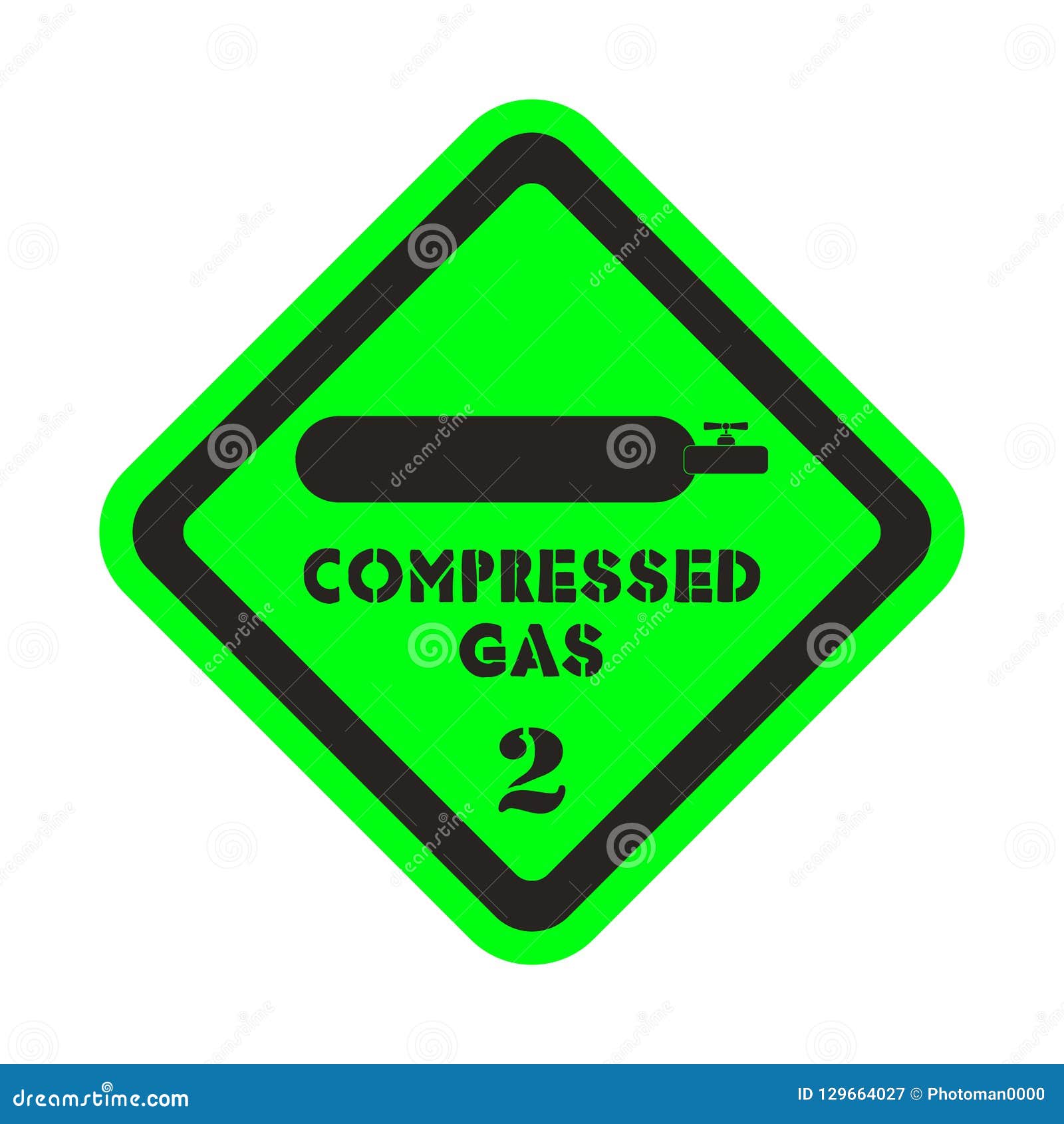 Compressed Gas In Cylinder Attention Vector Sticker | CartoonDealer.com ...