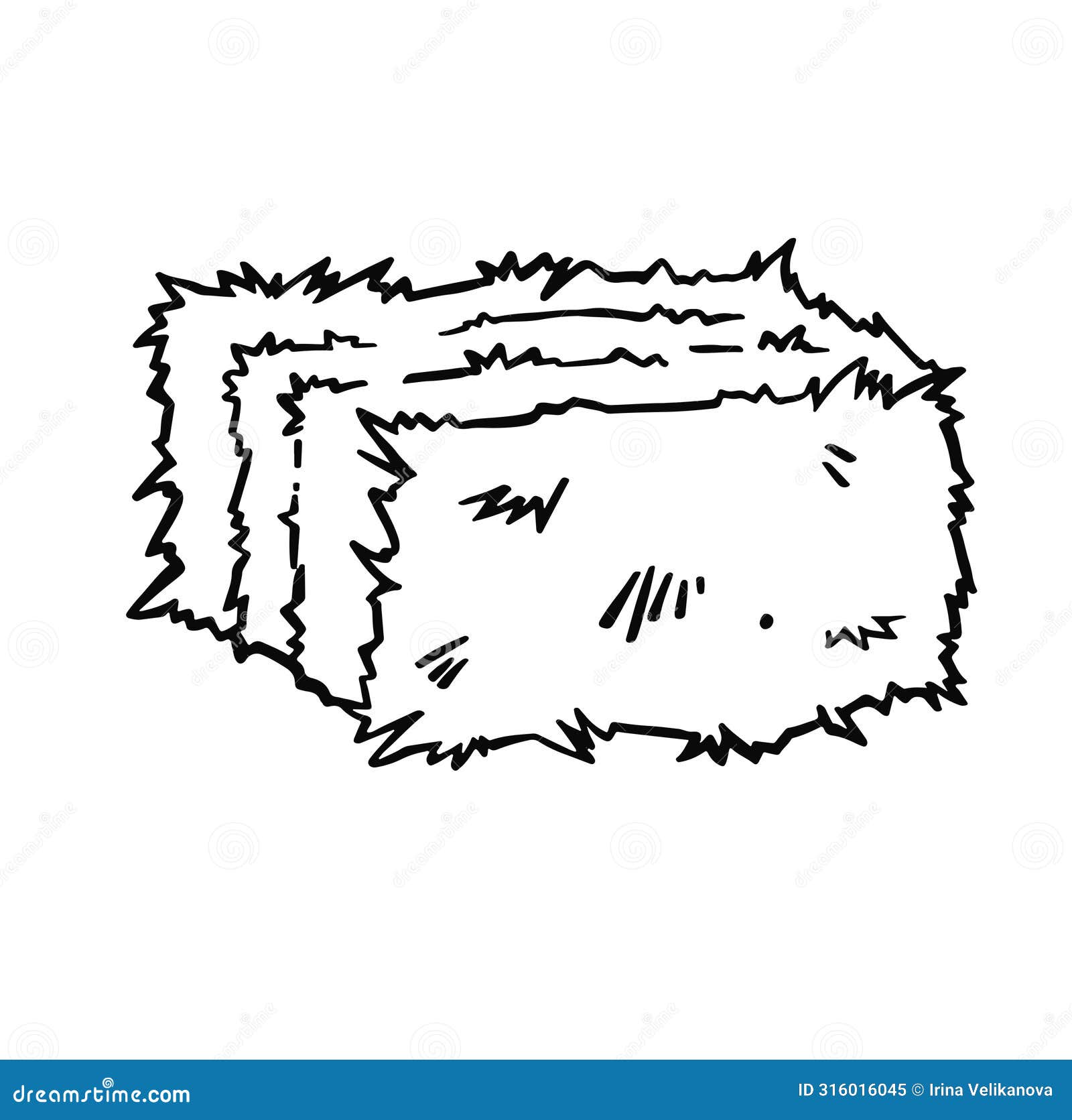 Compressed Hay Bale Line Outline Symbol. Vector Illustration Stock ...