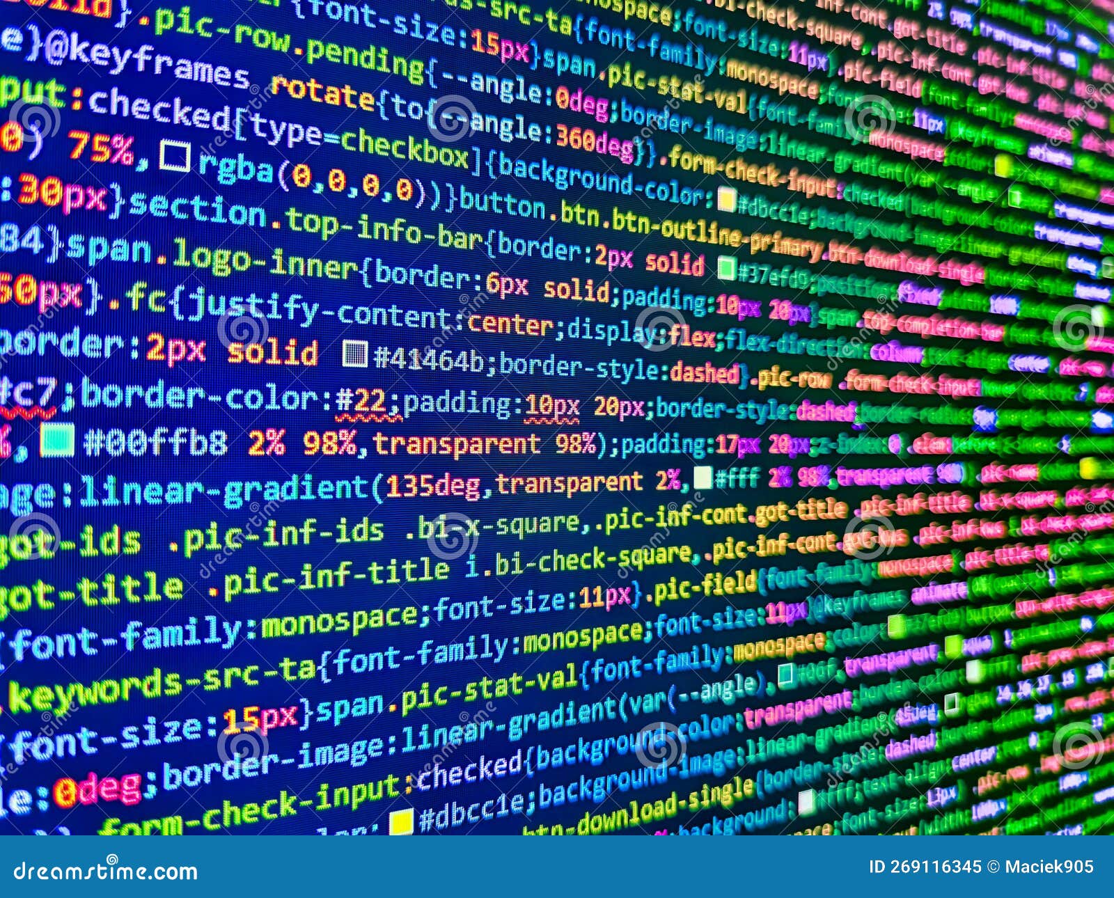 Compressed Javascript Code On Computer Screen Computer Script Website And Application
