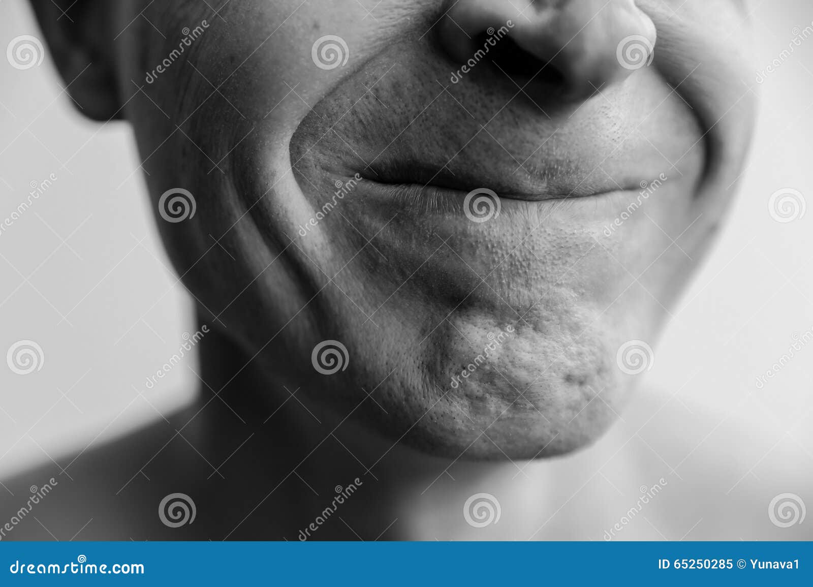 Compressed lips closeup. stock image. Image of head, closeup - 65250285
