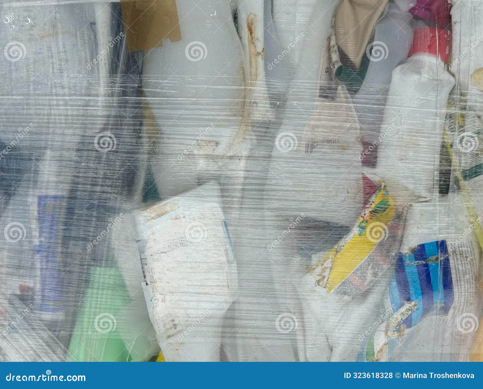 Compressed Mixed Plastic Bottles and Containers Wrapped for Recycling ...