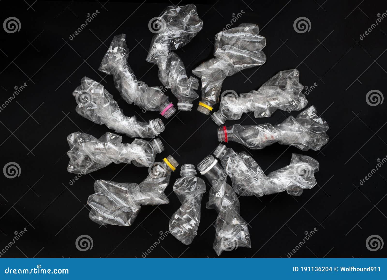 Compressed Plastic Bottles in the Shape of a Sun Stock Photo - Image of ...