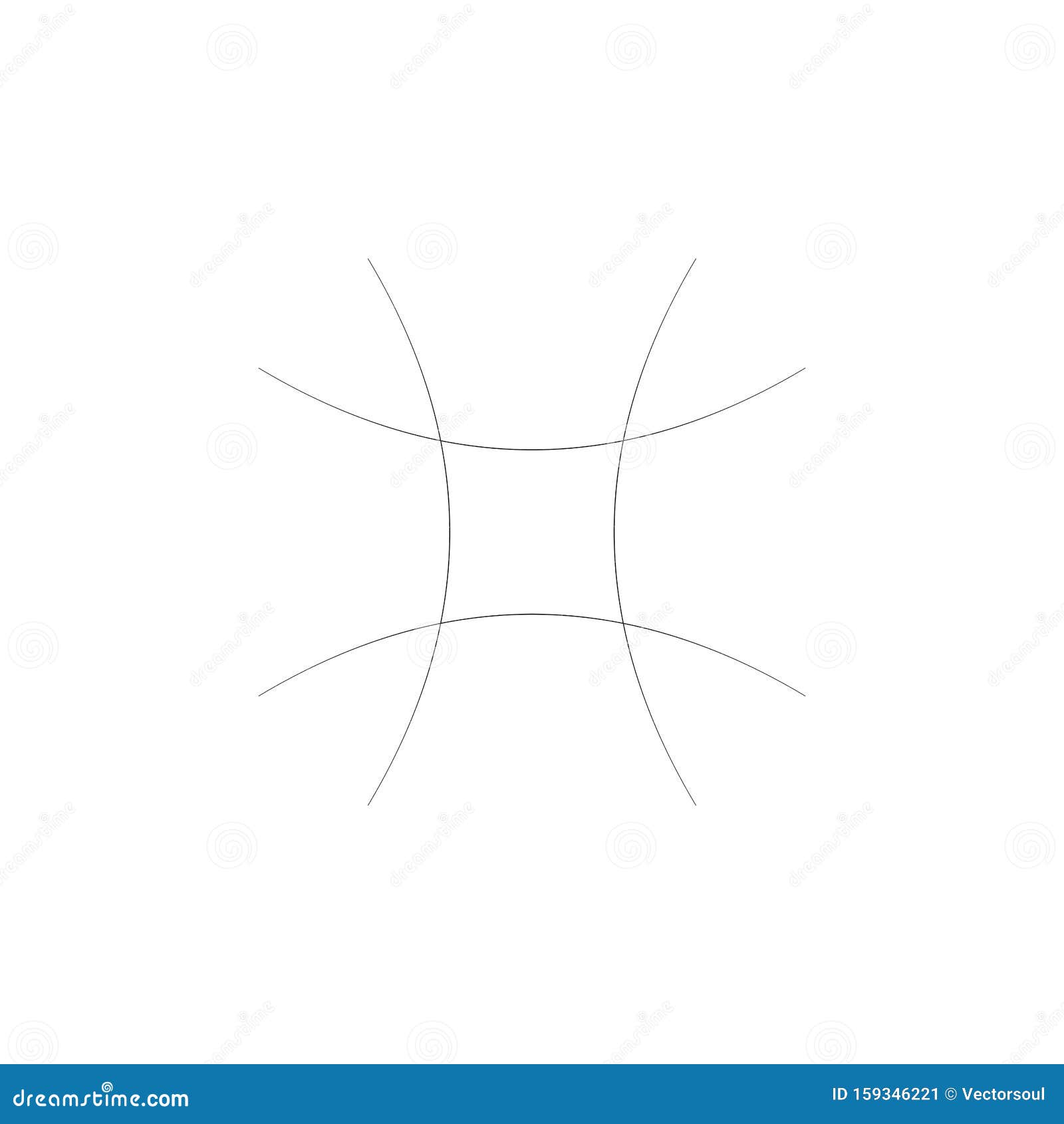 Compressed, Squeeze, Squish Distortion On Grid, Mesh. Concave 4-point ...