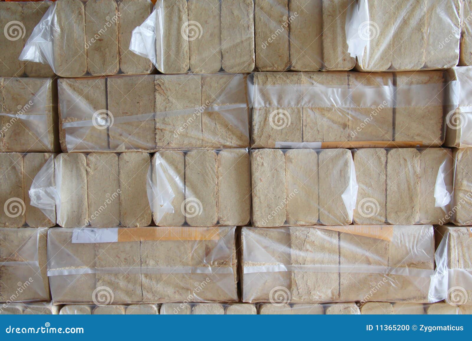 Compressed Wood Chips in Plastic Packaging Stock Photo - Image of front ...