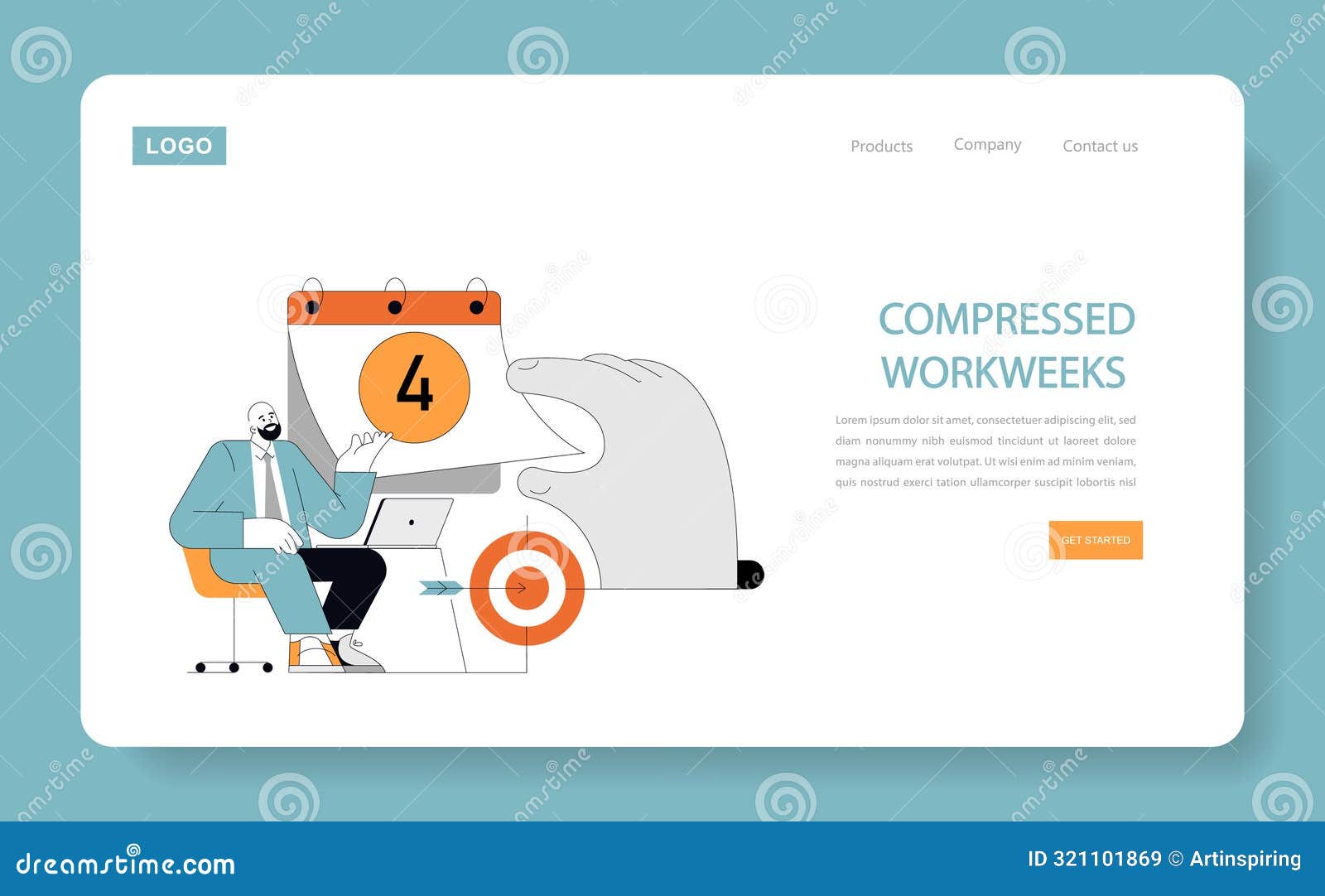 Compressed Workweeks Concept Vector Illustration Stock Illustration ...