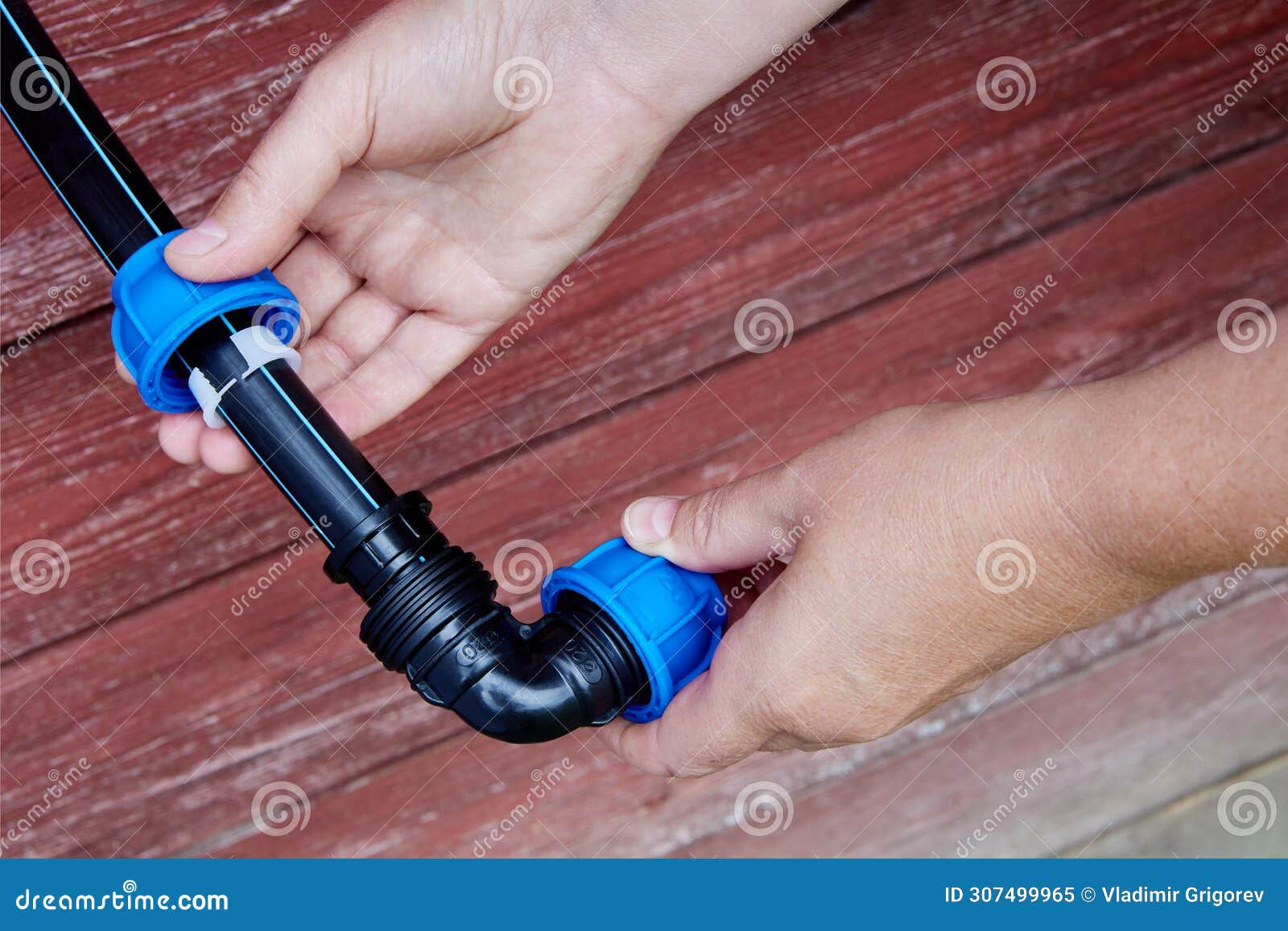 Compression Clamp System with Threaded Nut on PP Elbow Fitting for ...