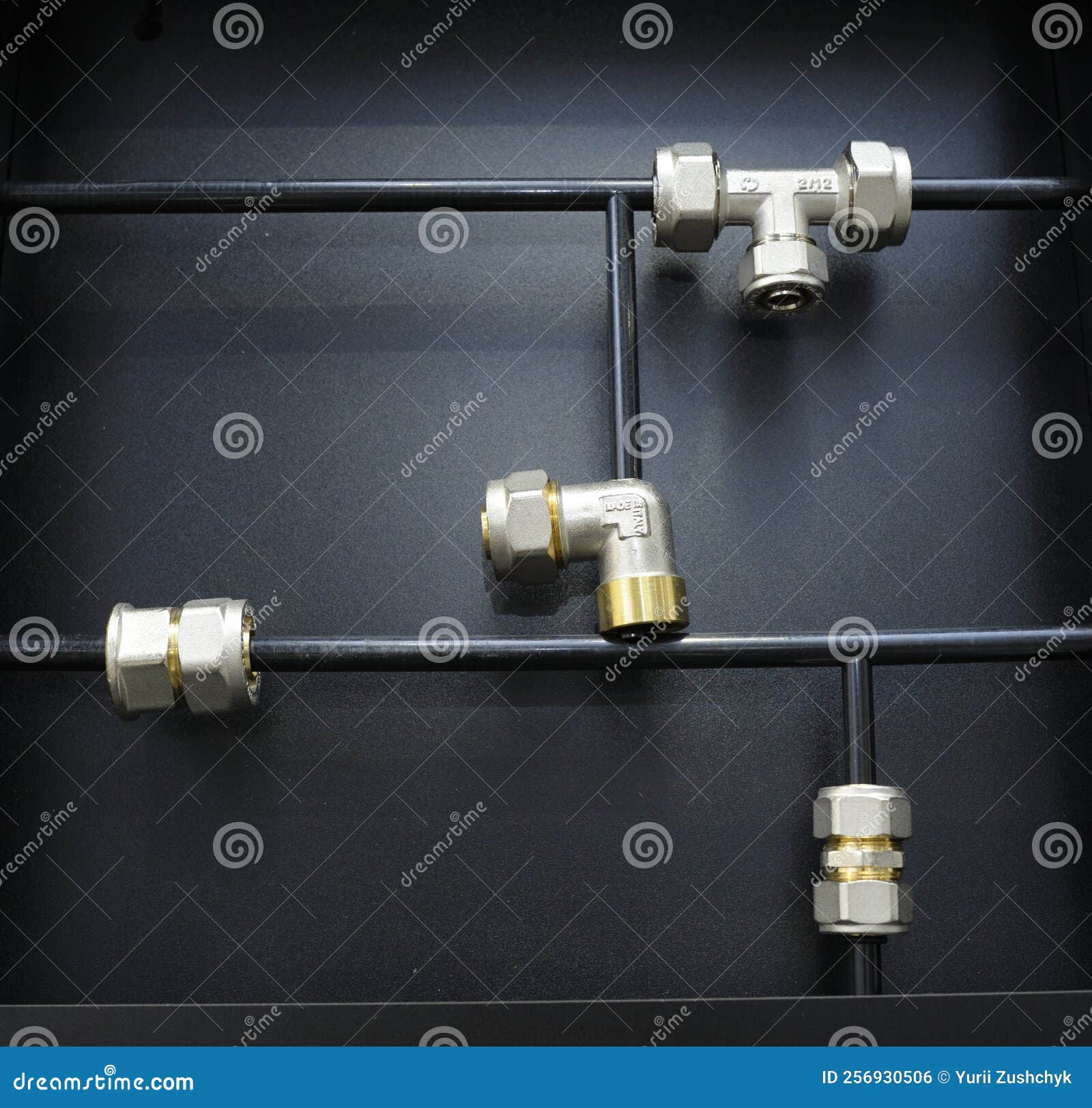 Compression Fittings for Multilayer Pipes Stock Photo - Image of stand ...