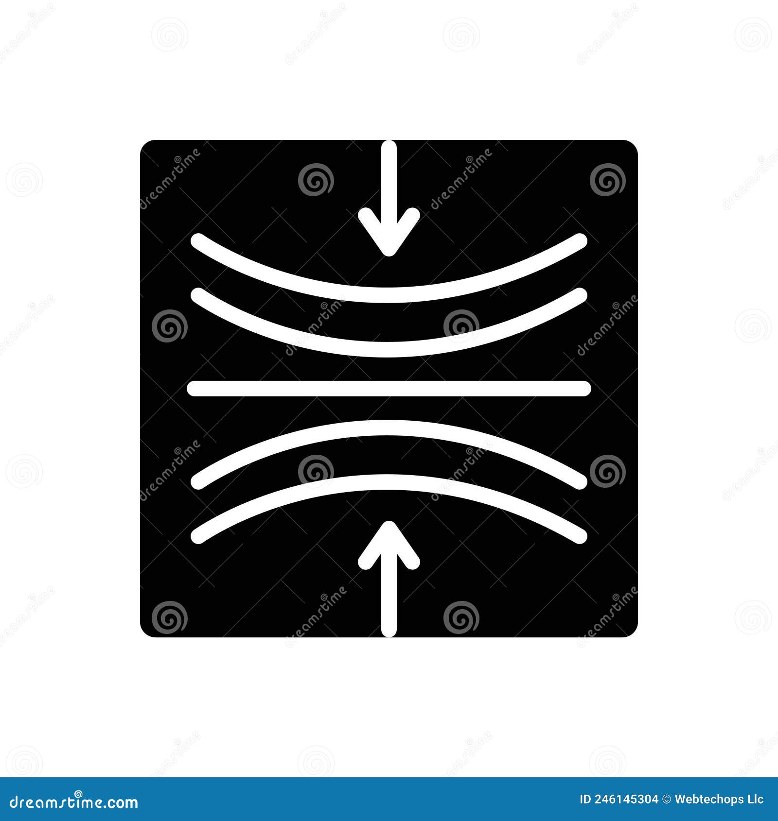 Black Solid Icon for Compression, Pressure and Stress Stock Vector ...
