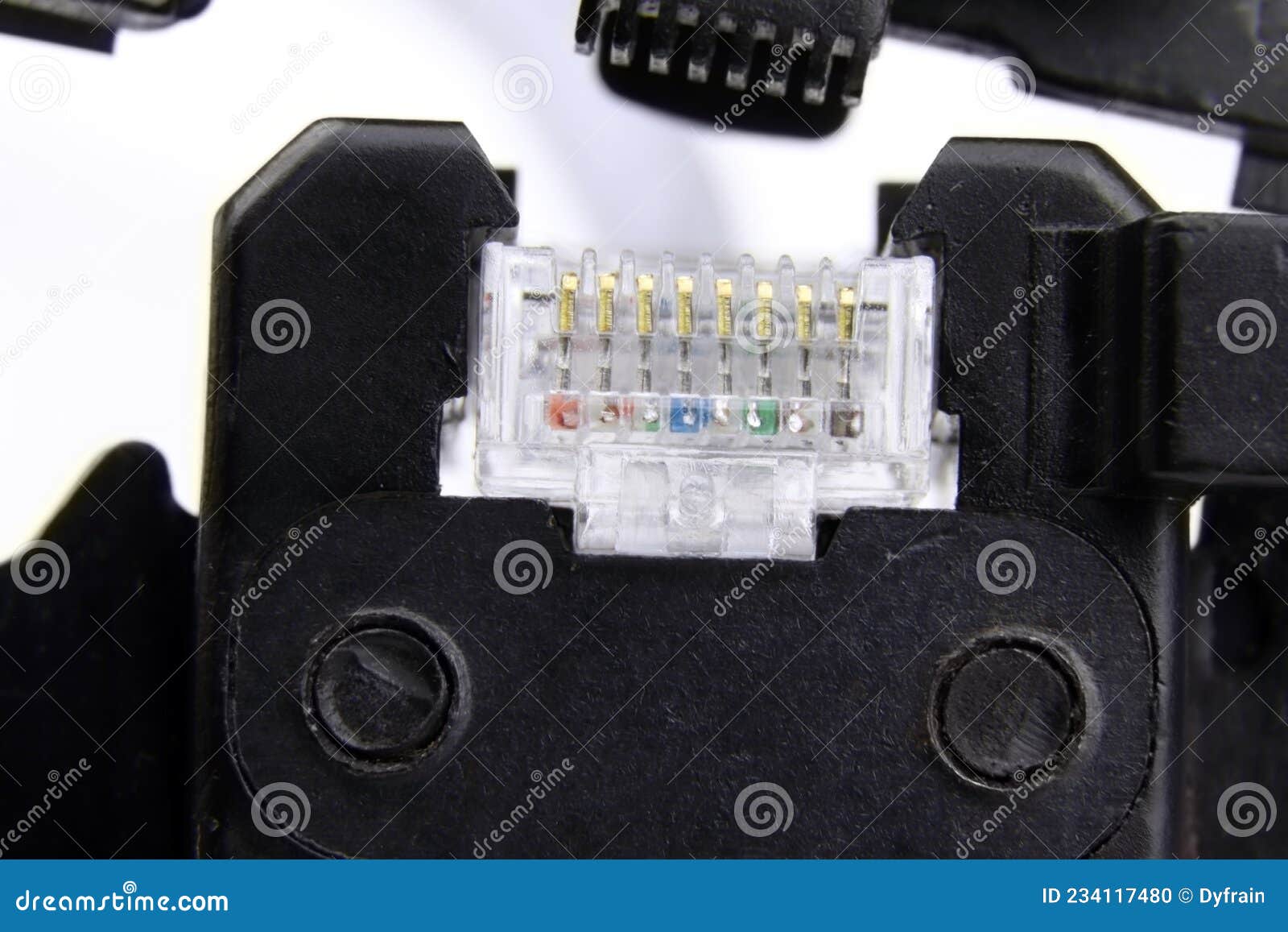 Compression of the Internet Connector Using a Crimper for Crimping RJ ...