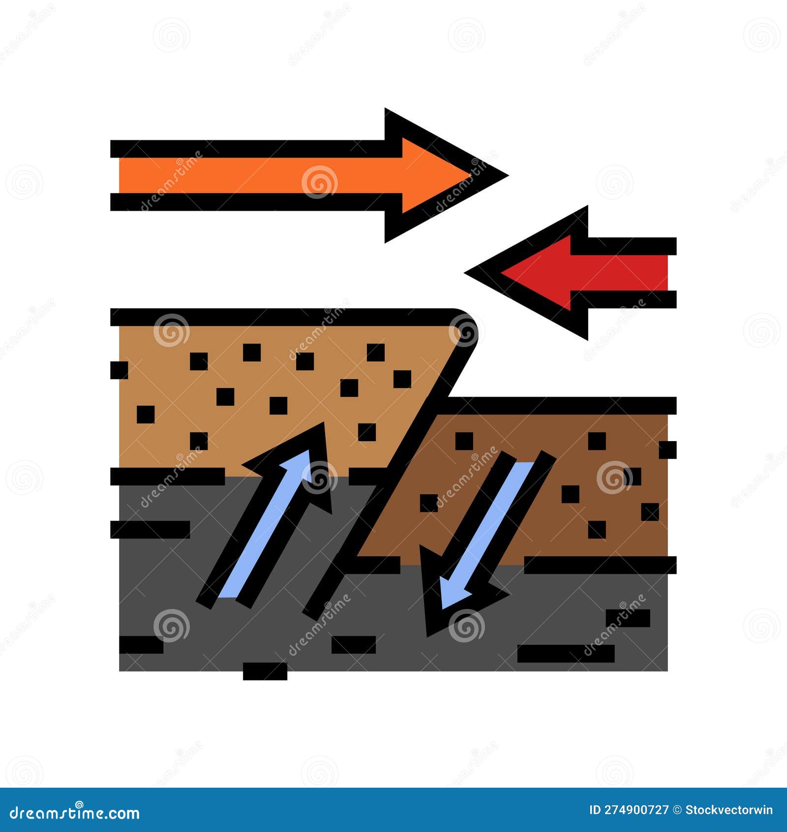 Compression Reverse Earthquake Color Icon Vector Illustration Stock ... Compression Reverse Earthquake Color Icon Vector Illustration Stock ...