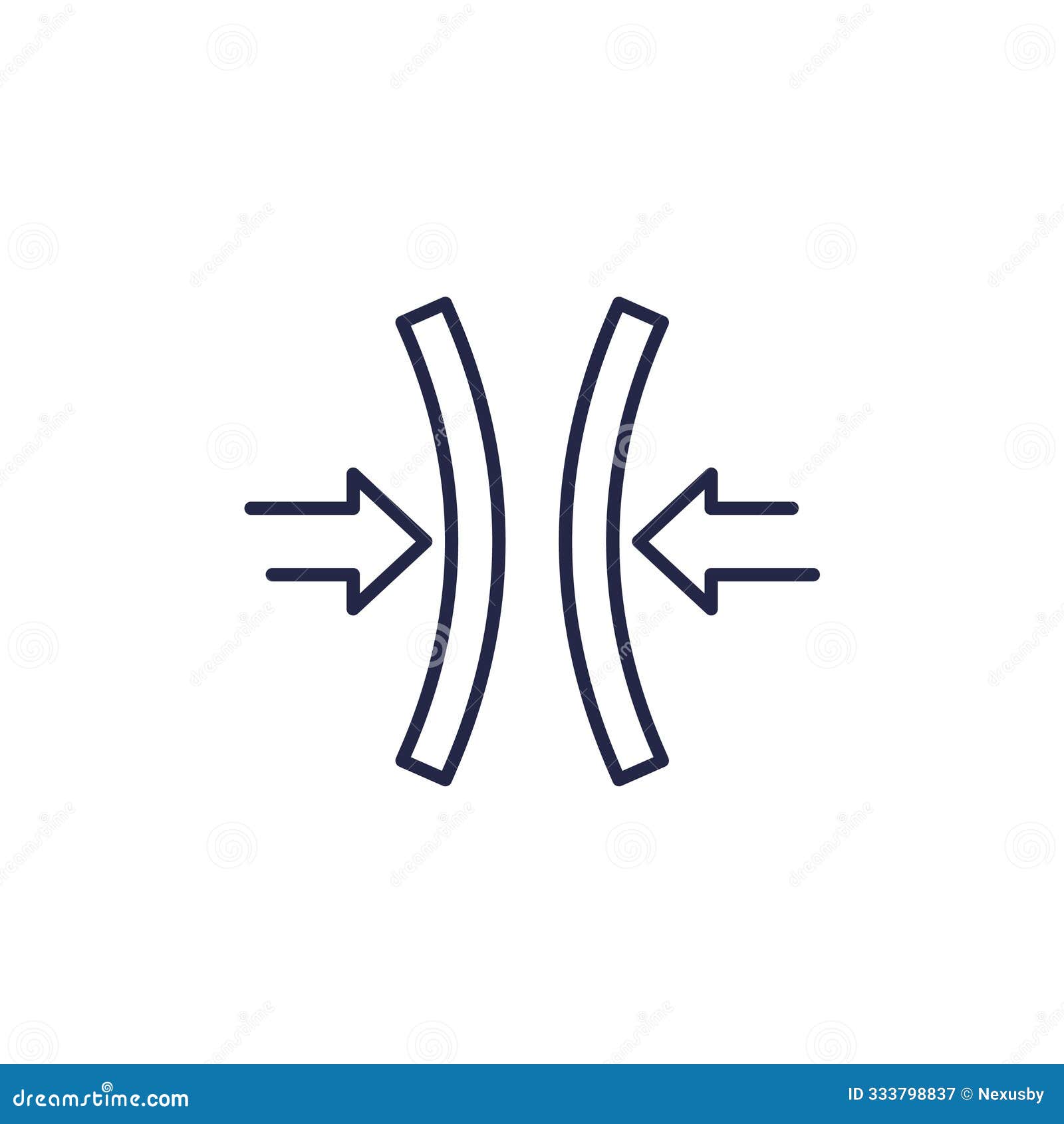 Compression or Squeeze Icon, Line Vector Stock Illustration ...