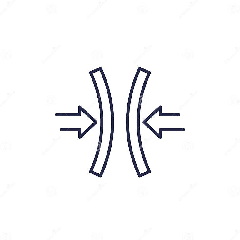 Compression or Squeeze Icon, Line Vector Stock Illustration ...
