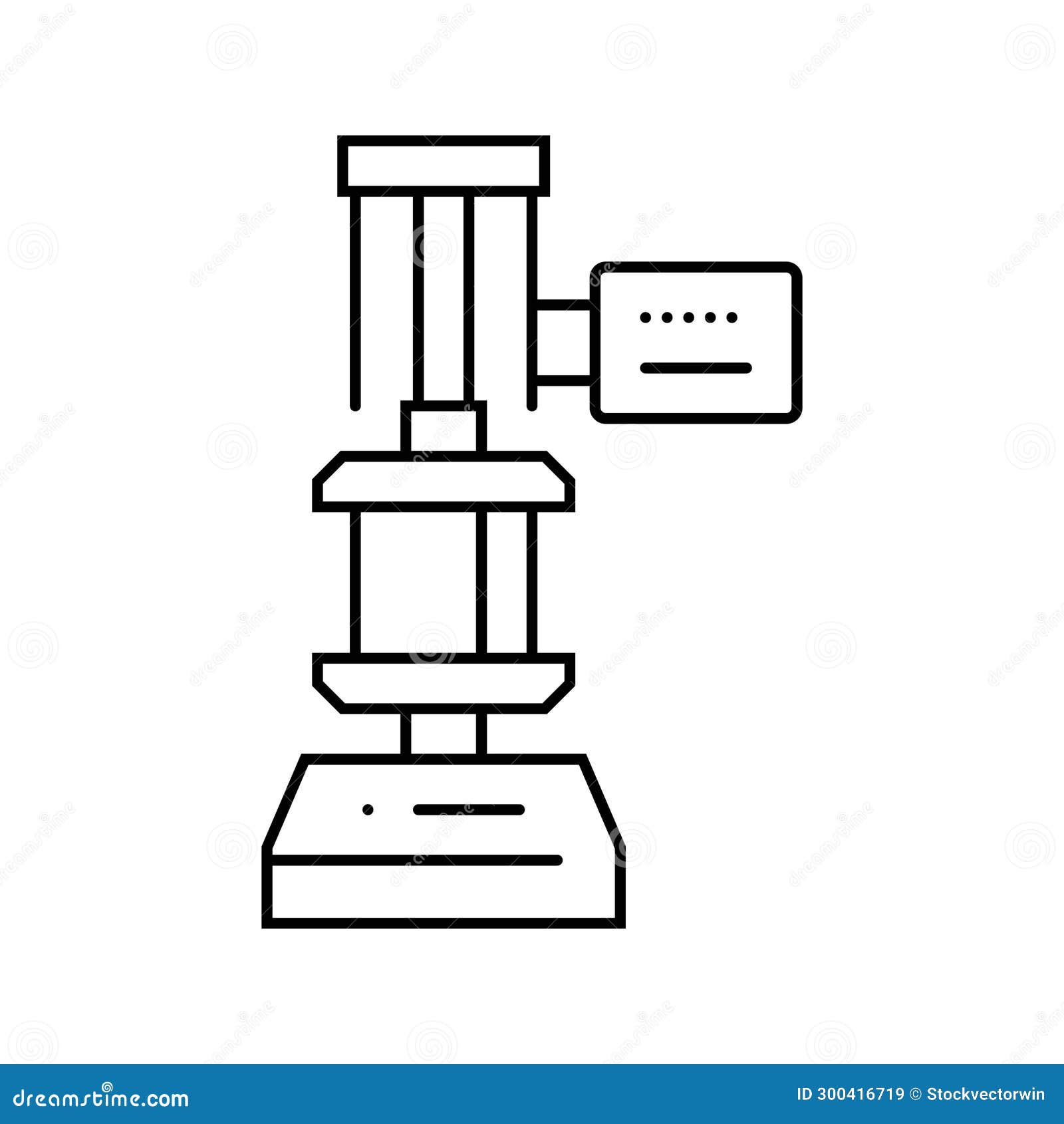 Compression Testing Materials Engineering Line Icon Vector Illustration ...