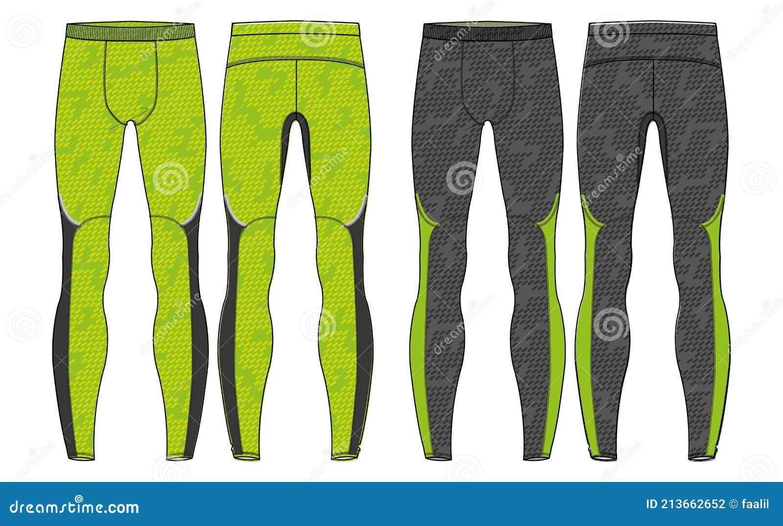 Compression Tights Pants Design Vector Template, Base Layer Performance ...