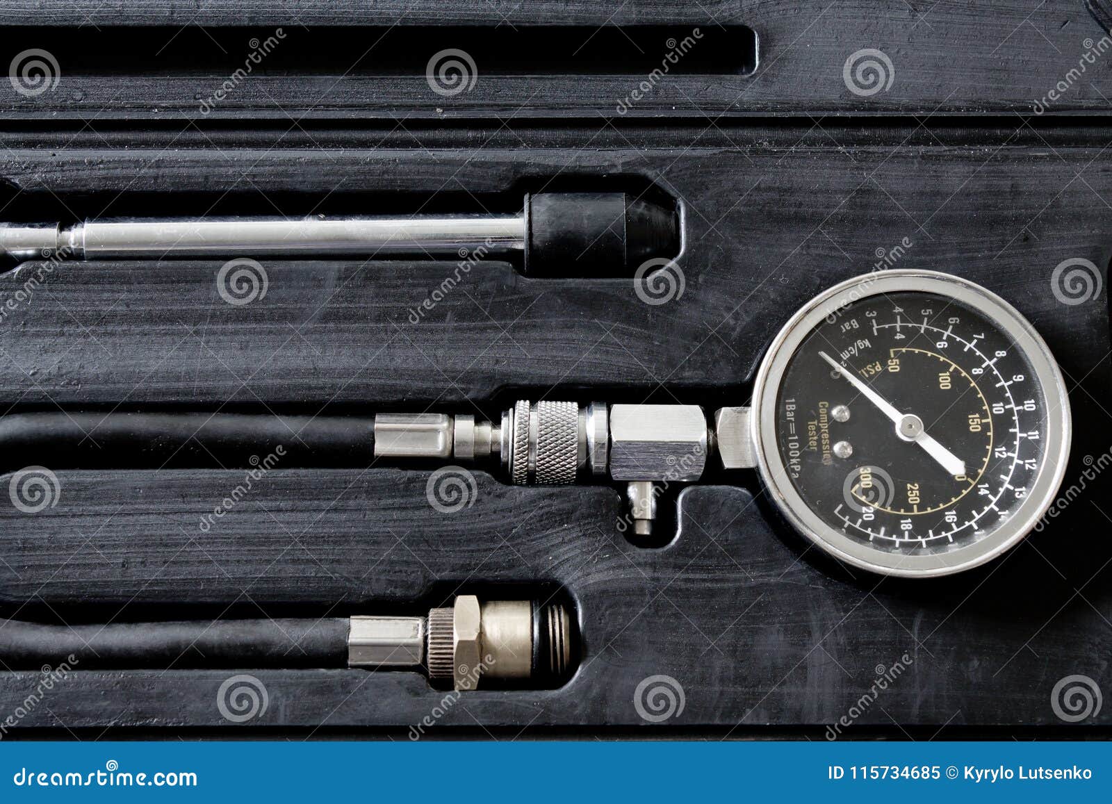 Compressometer in Box Close Up Stock Image - Image of instrument, motor ...
