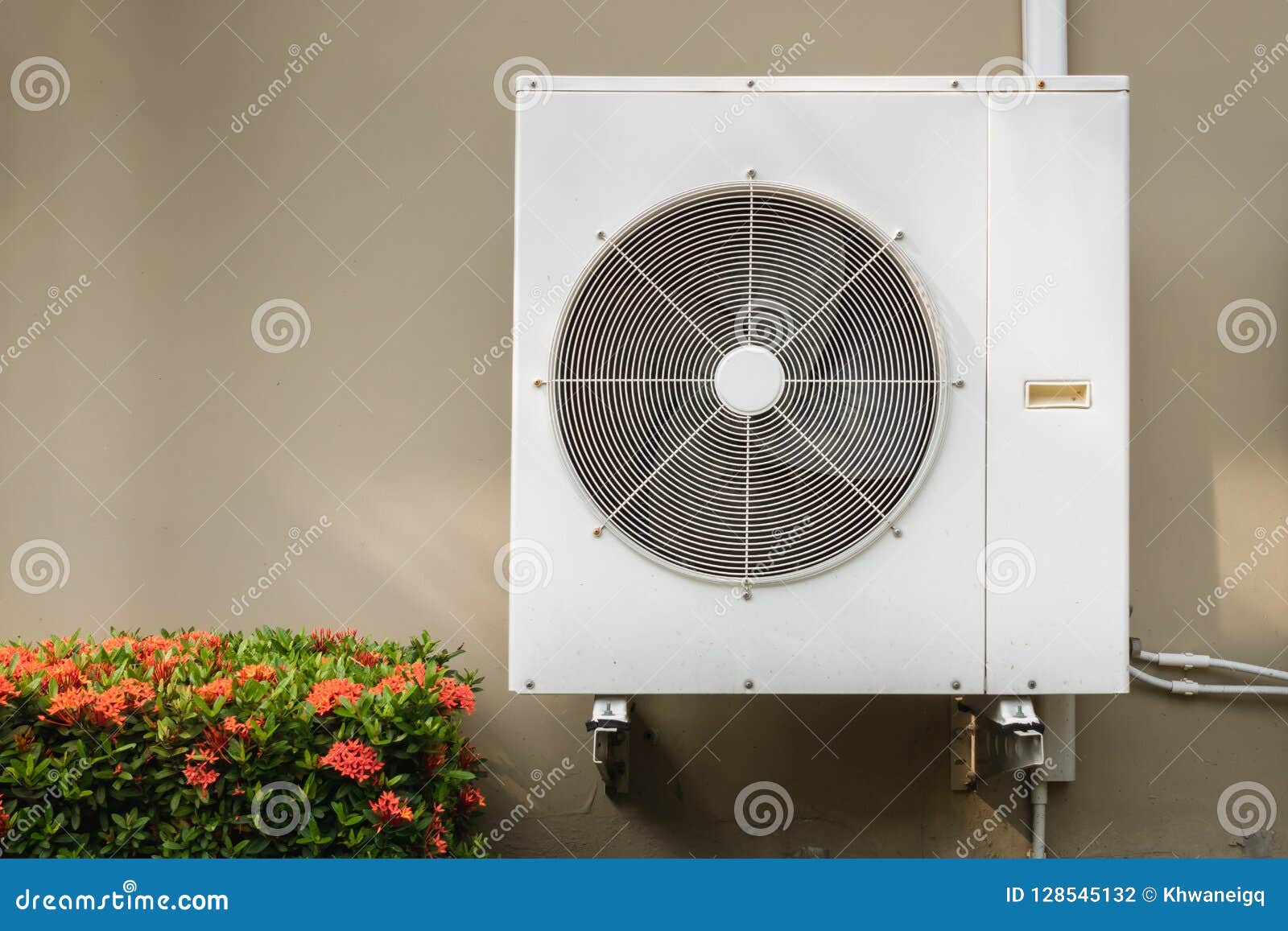 Compressor Air Conditioning System Installation Embedded on Wall Stock ...