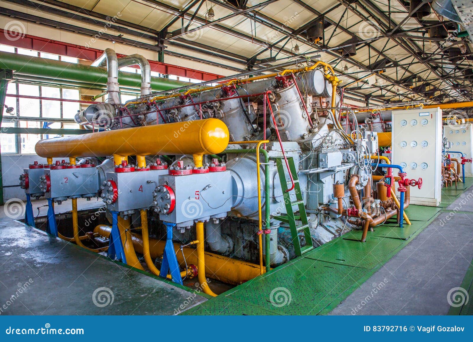 Compressor and Collector Machine in Factory Stock Photo - Image of ...