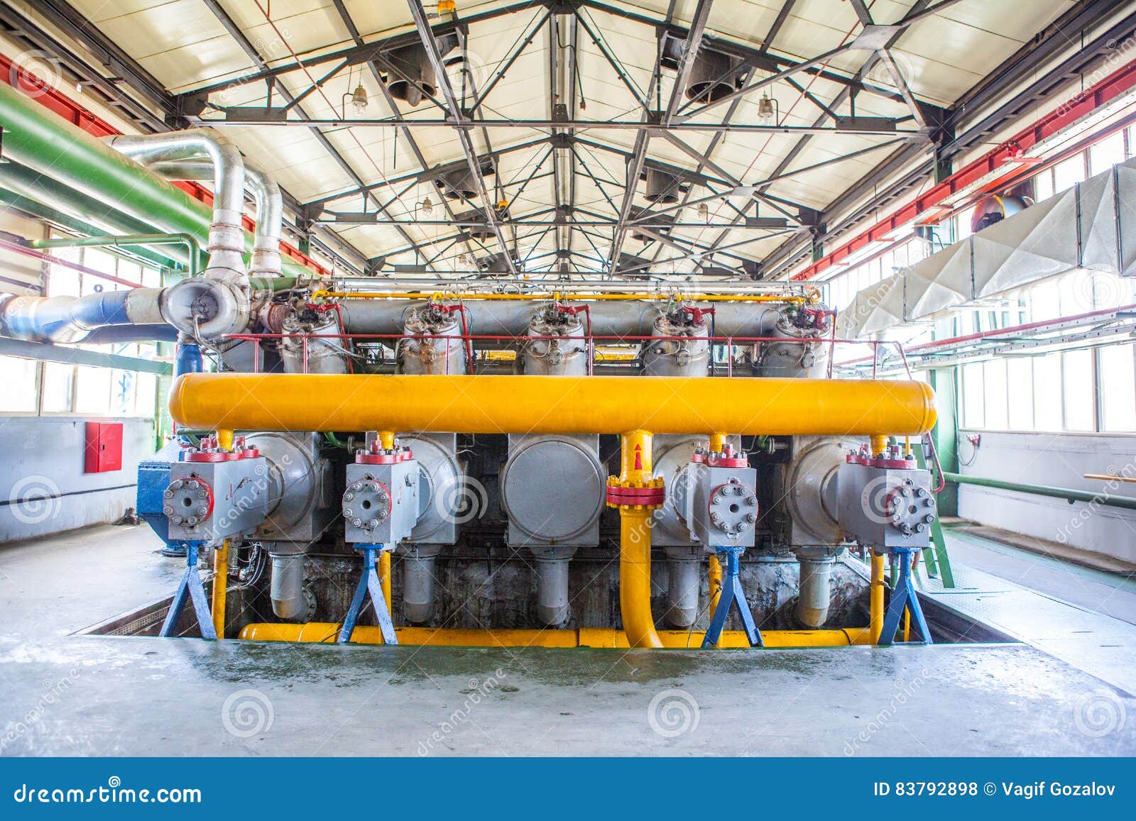 Compressor and Collector Machine in Factory Stock Photo - Image of ...
