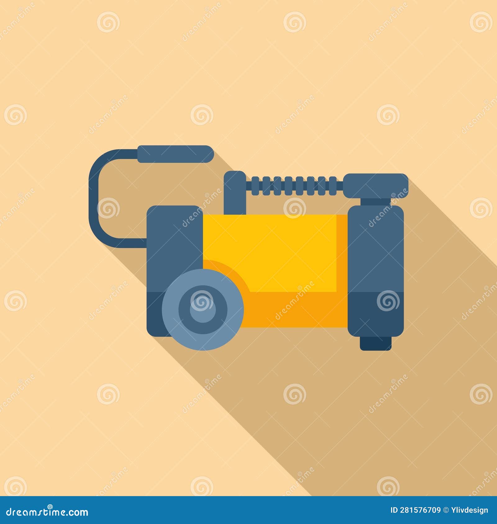 Compressor Engine Icon Flat Vector. Air Machine Stock Vector ...