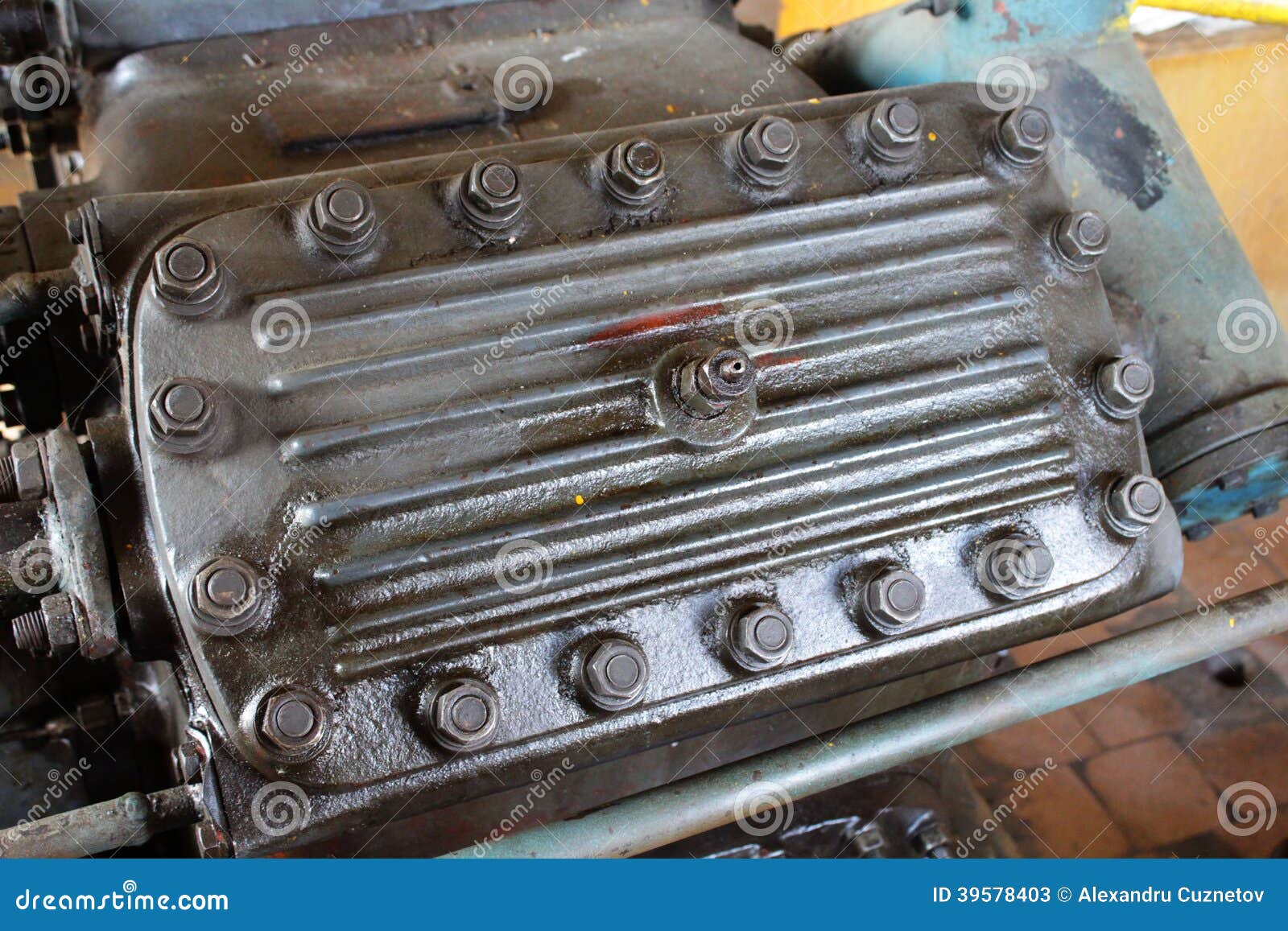 Compressor engine nuts stock image. Image of cast, industry - 39578403
