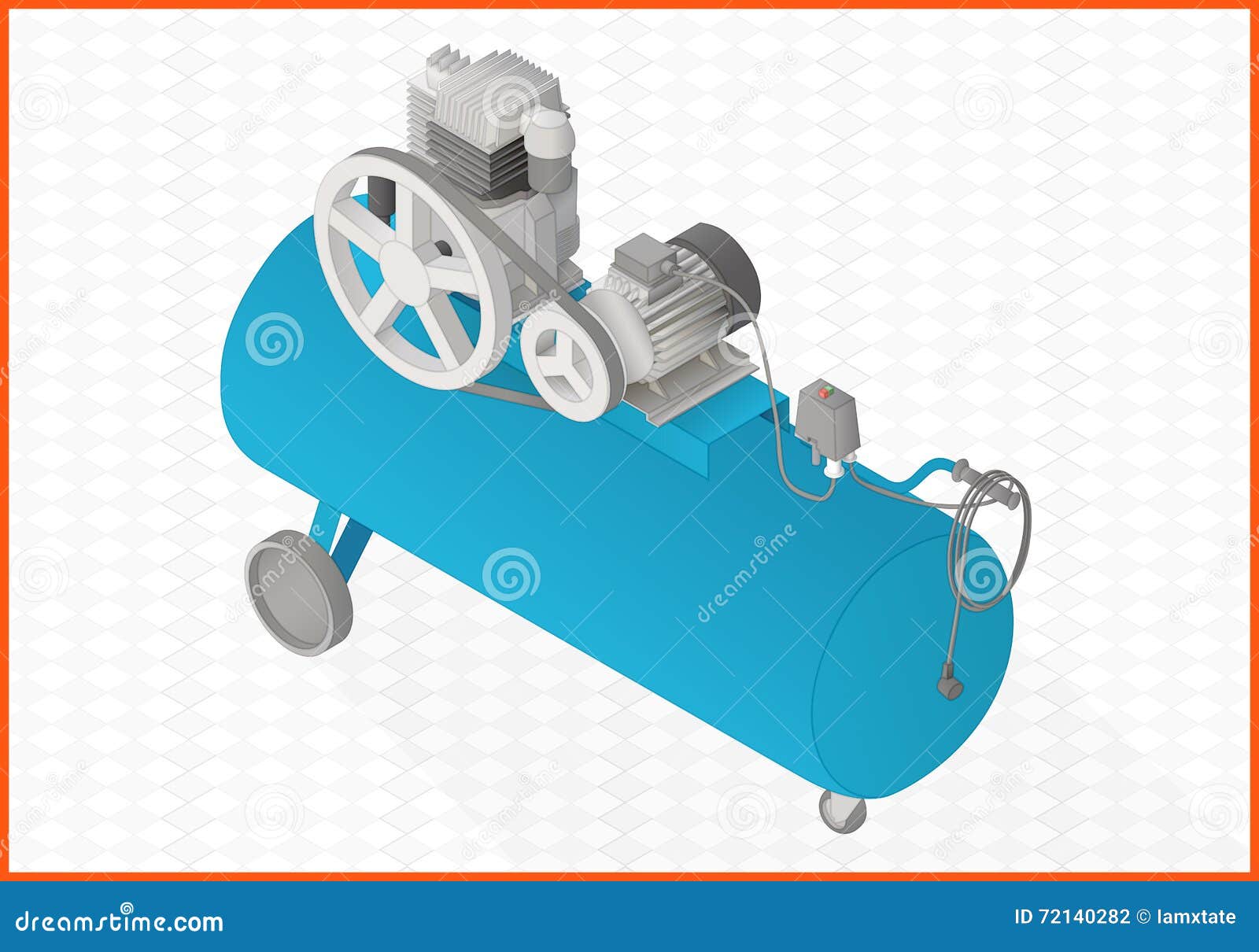 Compressor Flat Vector 3d Illustration Stock Vector - Illustration of ...