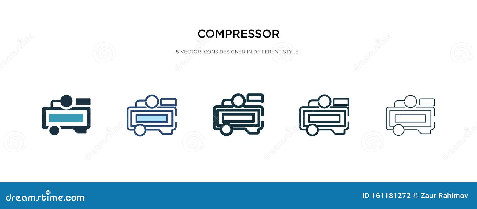 Compressor Icon in Different Style Vector Illustration. Two Colored and ...