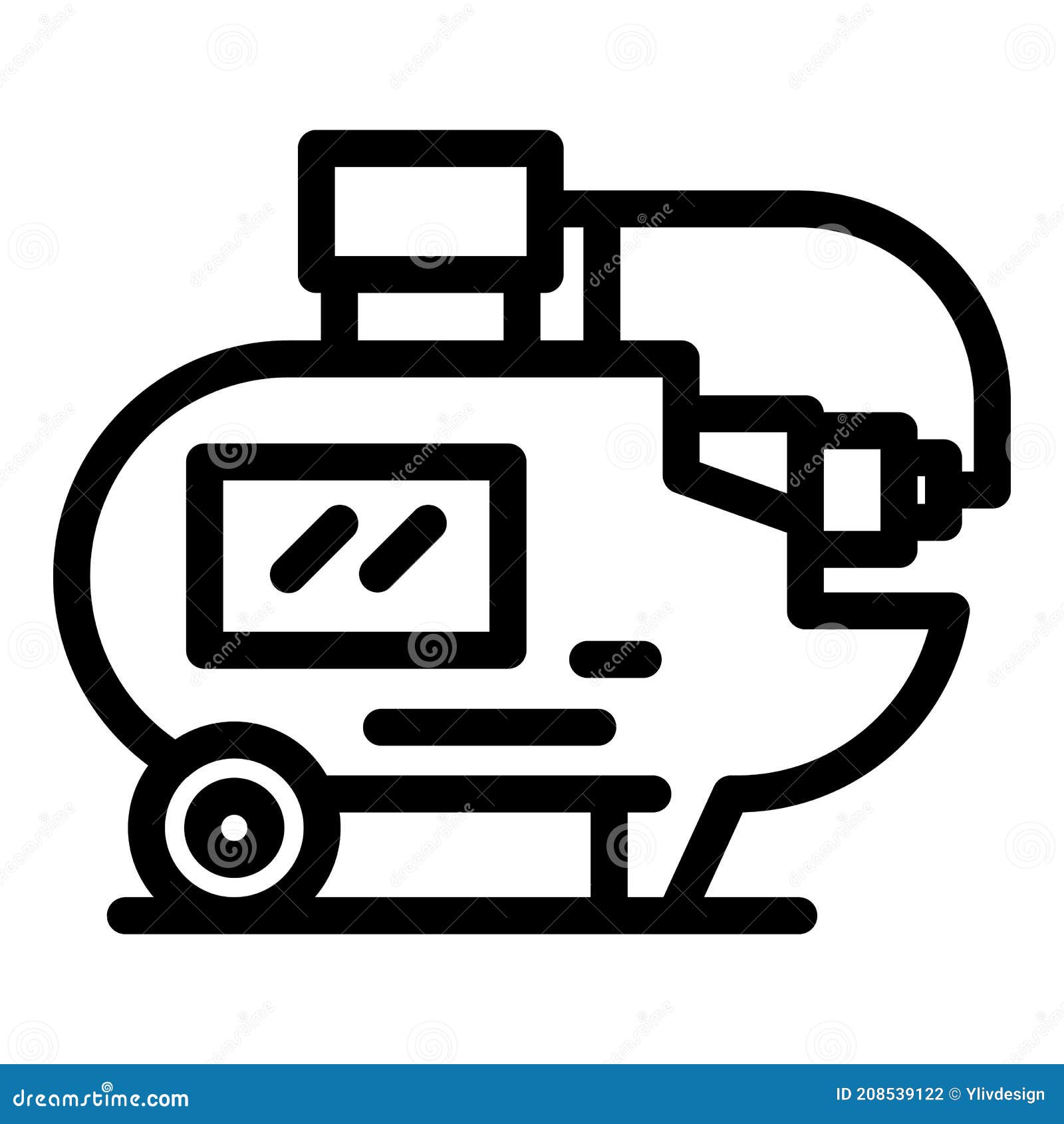Compressor Icon, Outline Style Stock Vector - Illustration of supply ...