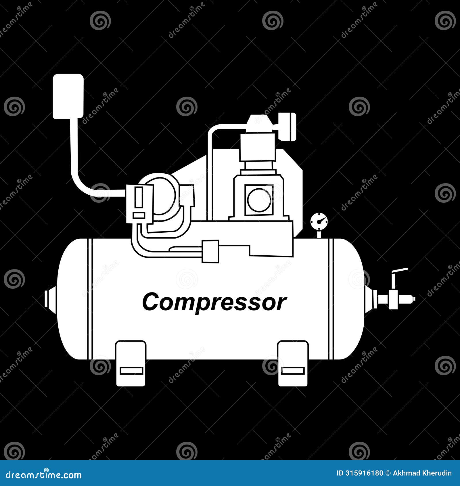 Compressor icon stock vector. Illustration of pump, gage - 315916180