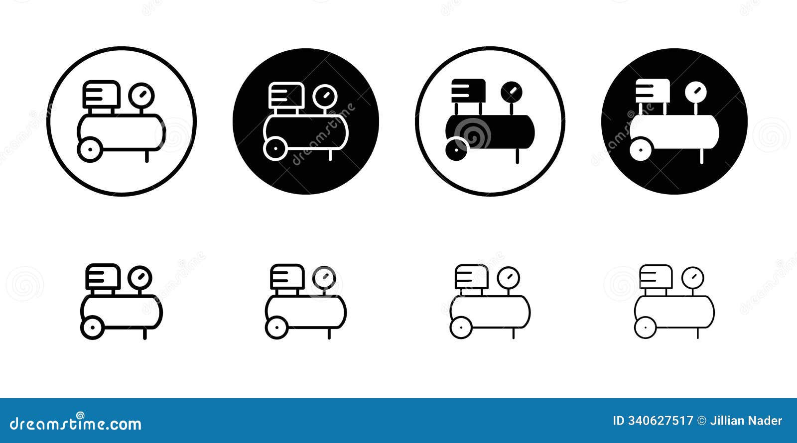Compressor Icon Thin Line Art Isolated Vector Illustration ...