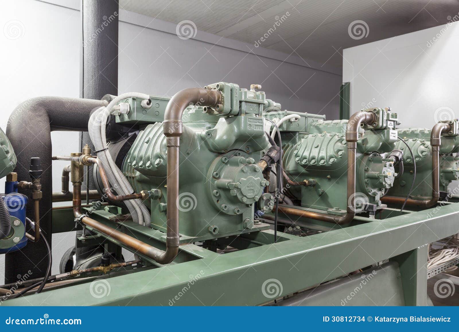 Compressor machinery stock photo. Image of factory, cold - 30812734