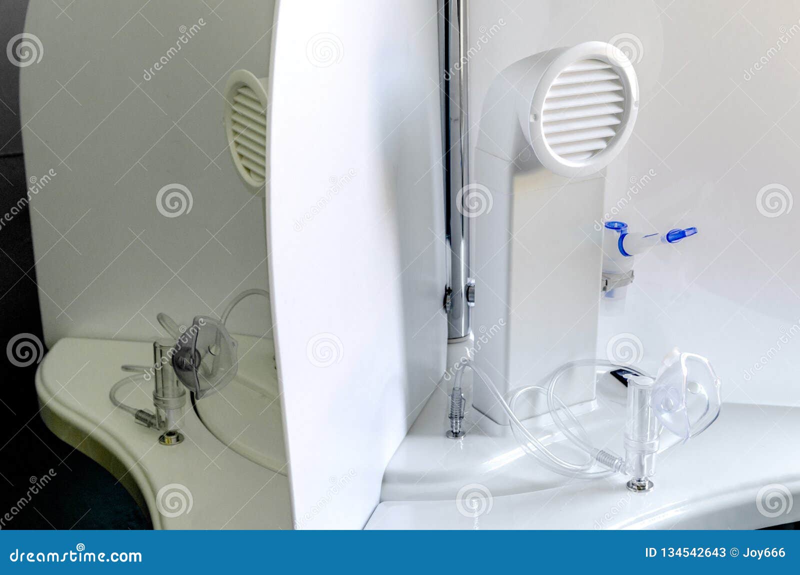 Compressor Nebulizer with Mask on Table Stock Image - Image of illness ...