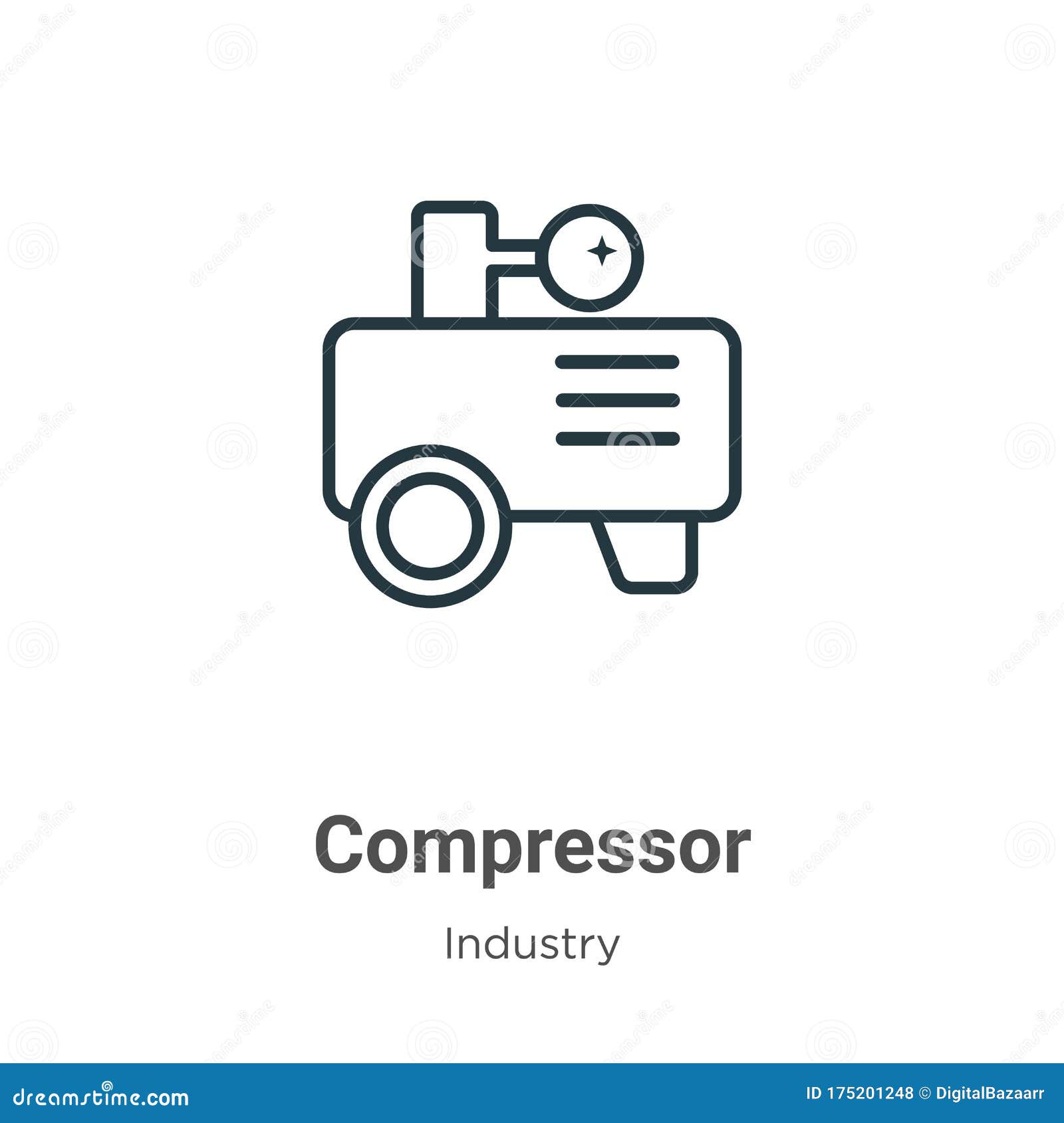 Compressor Outline Vector Icon. Thin Line Black Compressor Icon, Flat ...