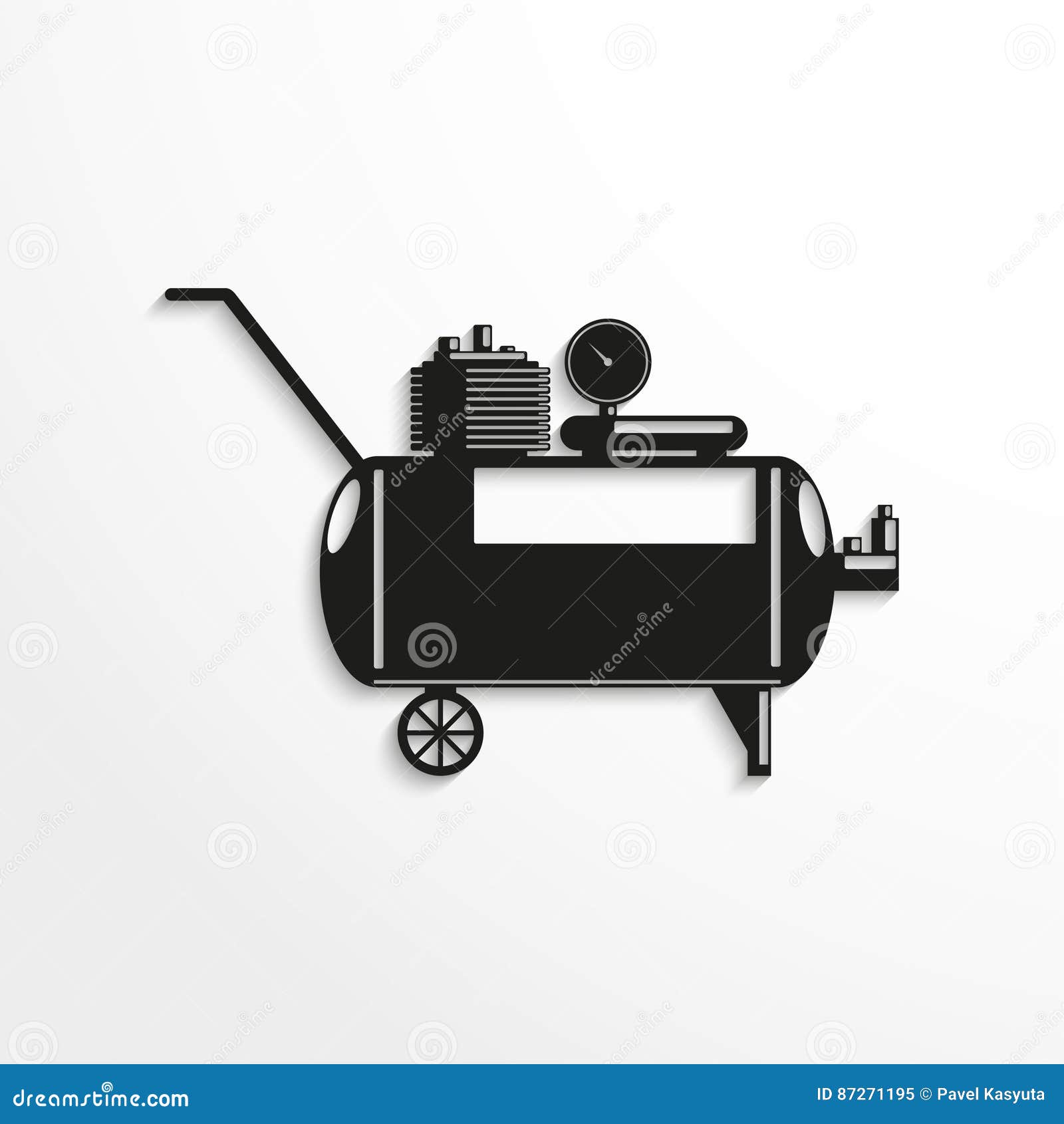 Compressor. Vector Illustration. Black and White View. Stock ...