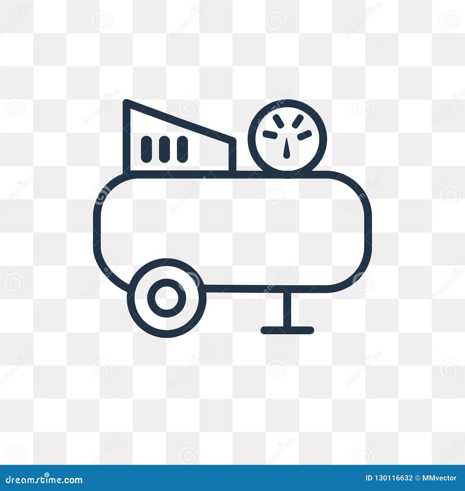 Compressor Vector Icon Isolated on Transparent Background, Linear ...