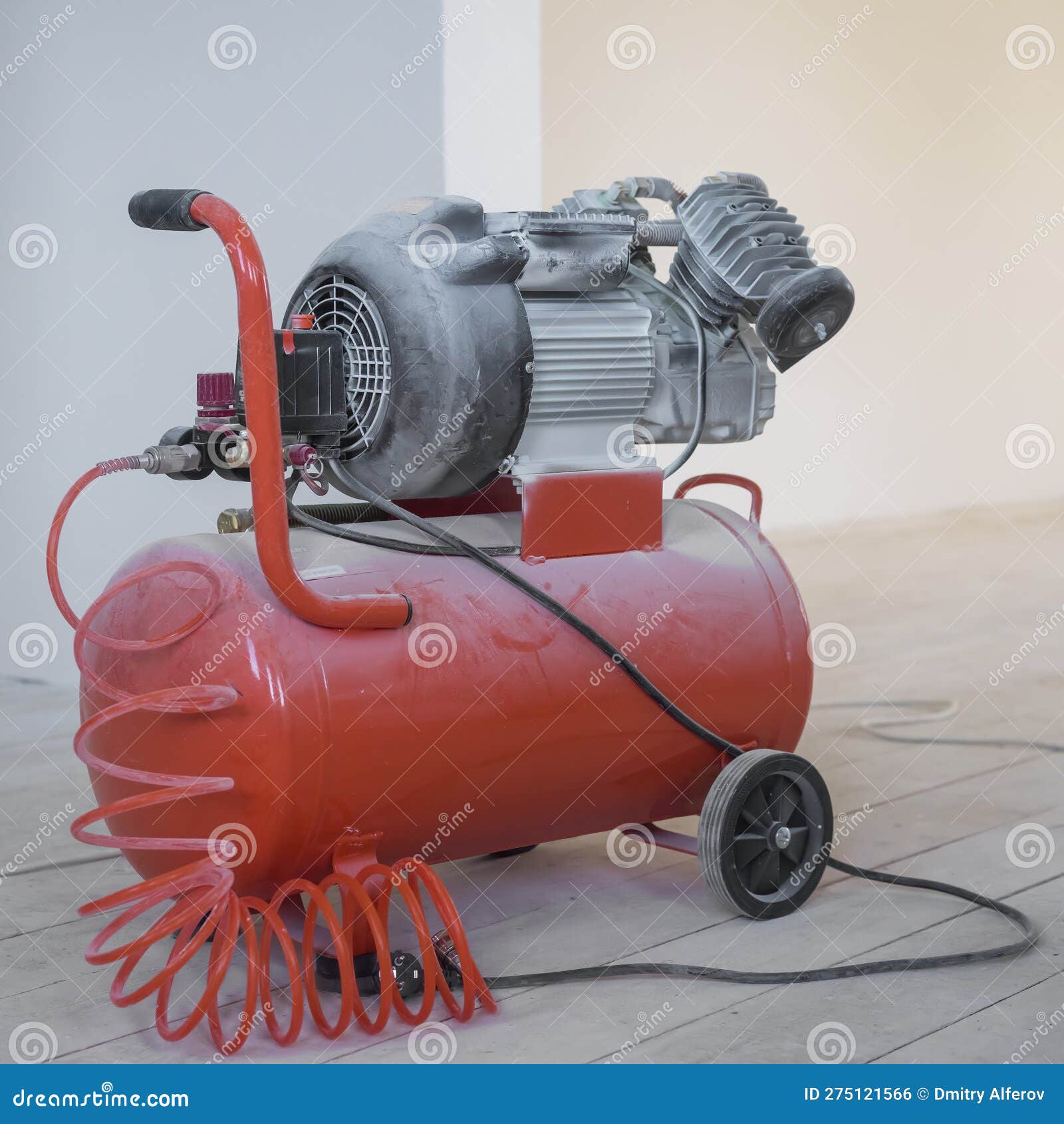 Compressor in White Dust in the Room Where Renovation is Underway Stock ...