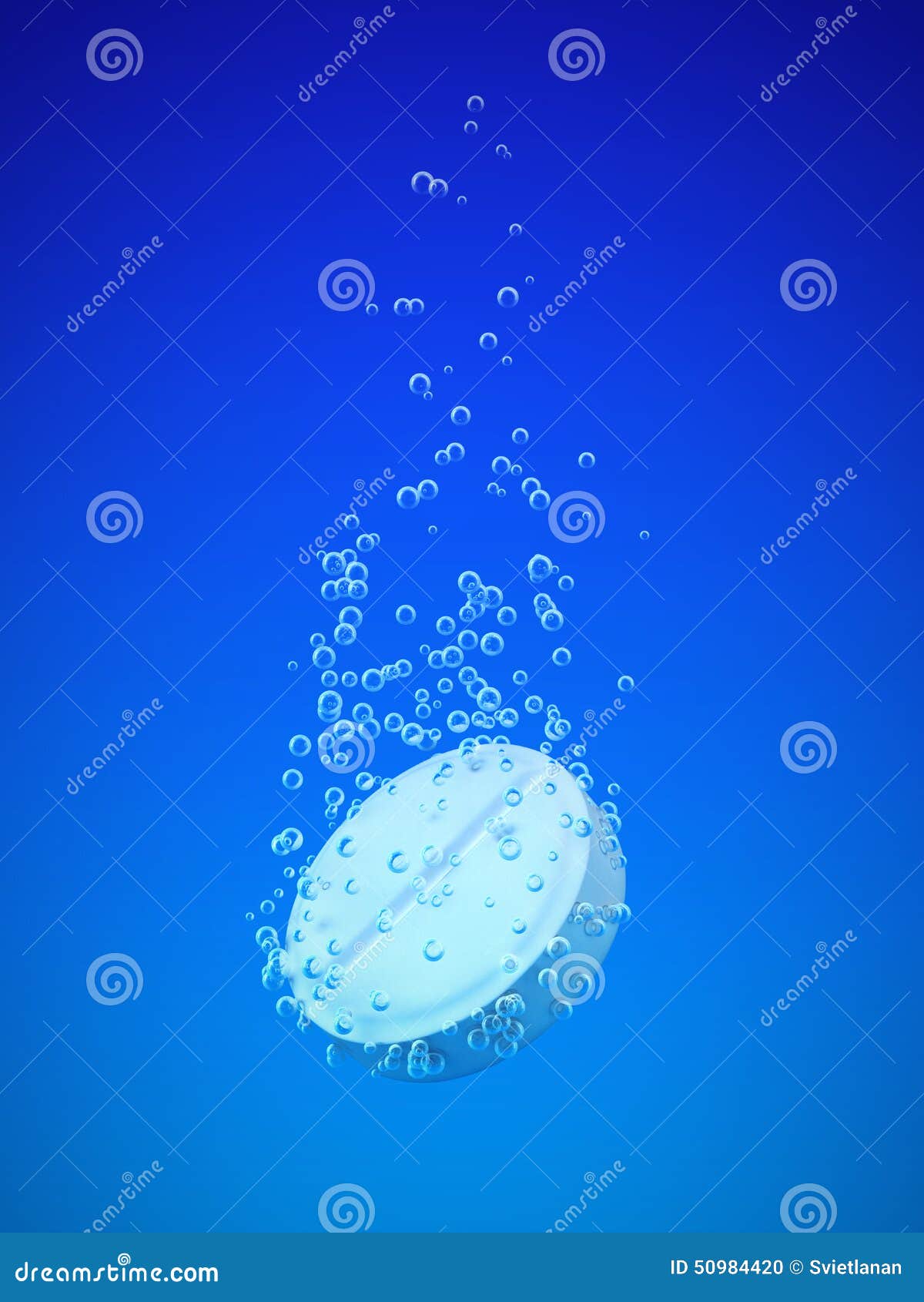 Comprimé Effervescent Avec Des Bulles Illustration Stock - Illustration ...