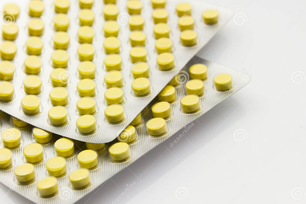 Comprimido amarelo foto de stock. Imagem de ponto, medicina - 48994610