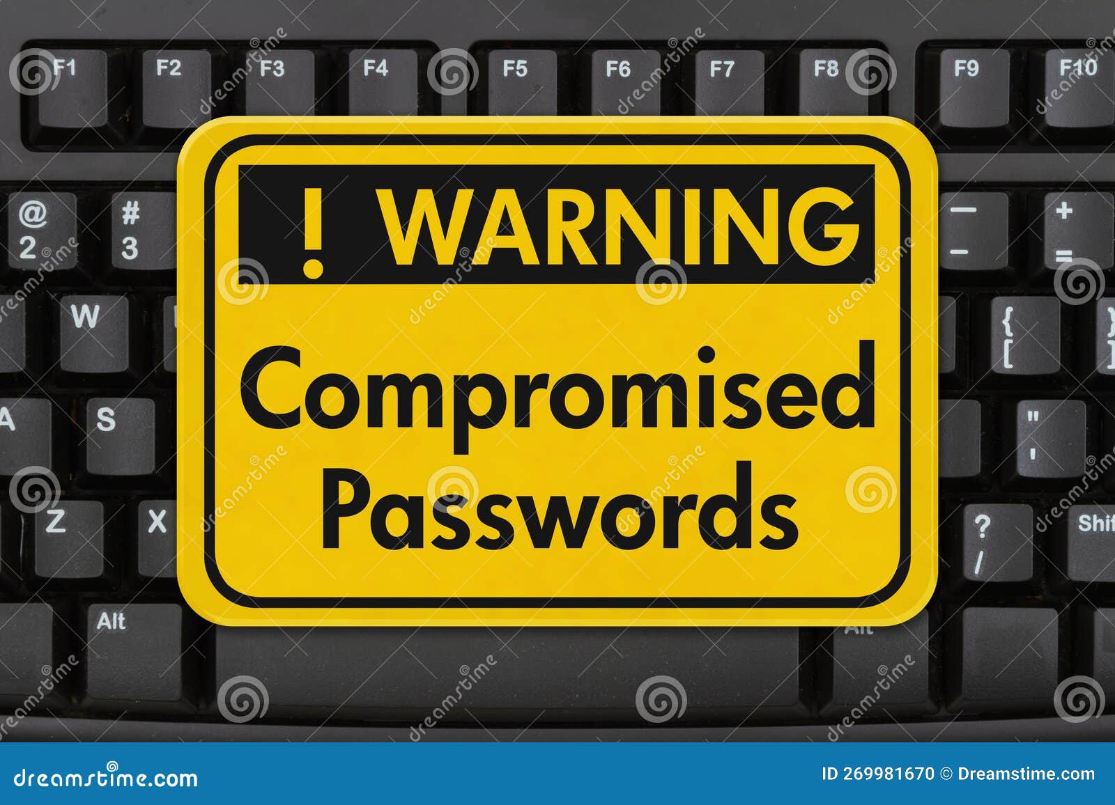 Comprised Passwords Message on a Sign on a Computer Keyboard Stock ...