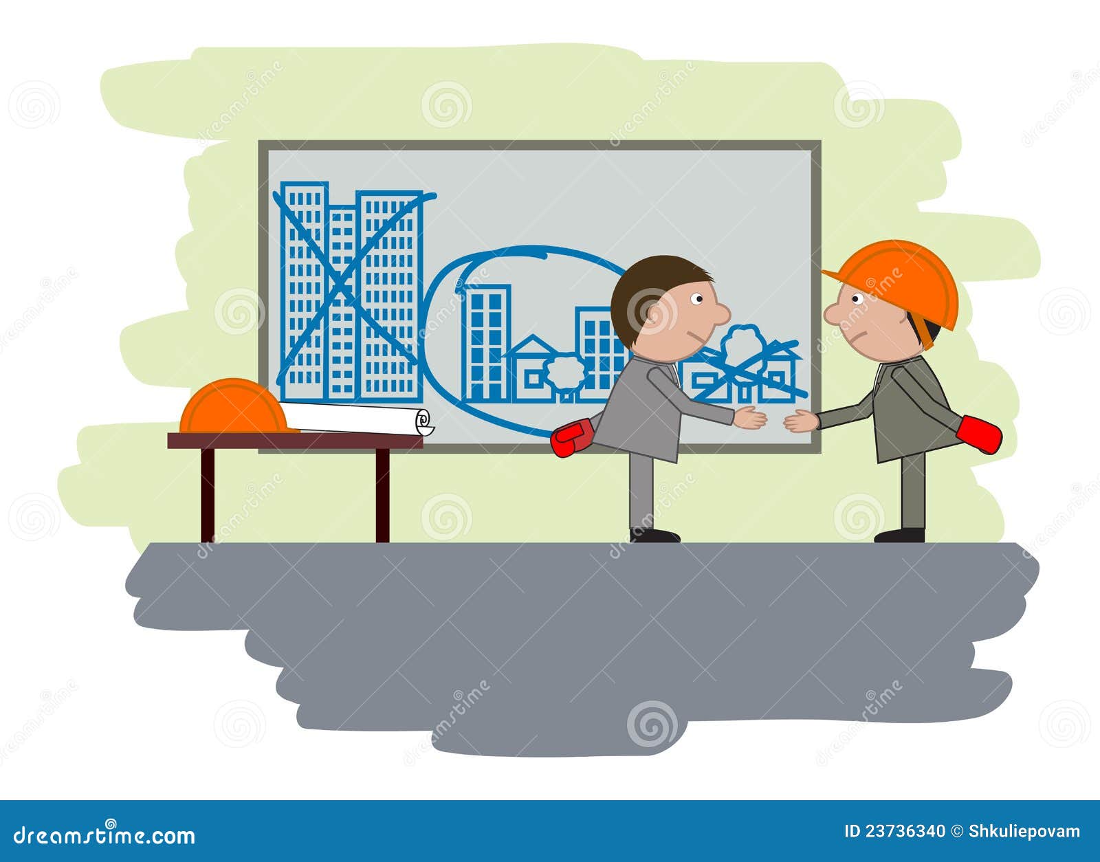 Builders Corporation Construction Projects Cartoon Vector ...