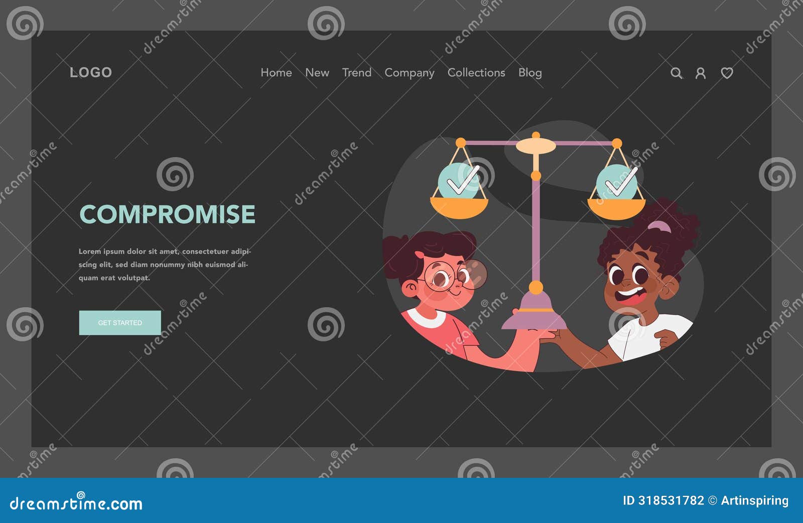 Compromise Concept. Flat Vector Illustration Stock Vector ...